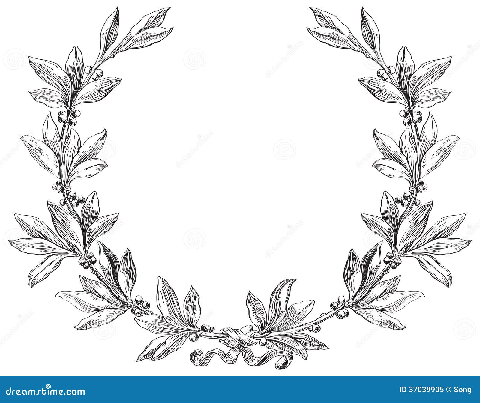 Lagerkrans vektor illustrationer. Illustration av gravyr - 37039905