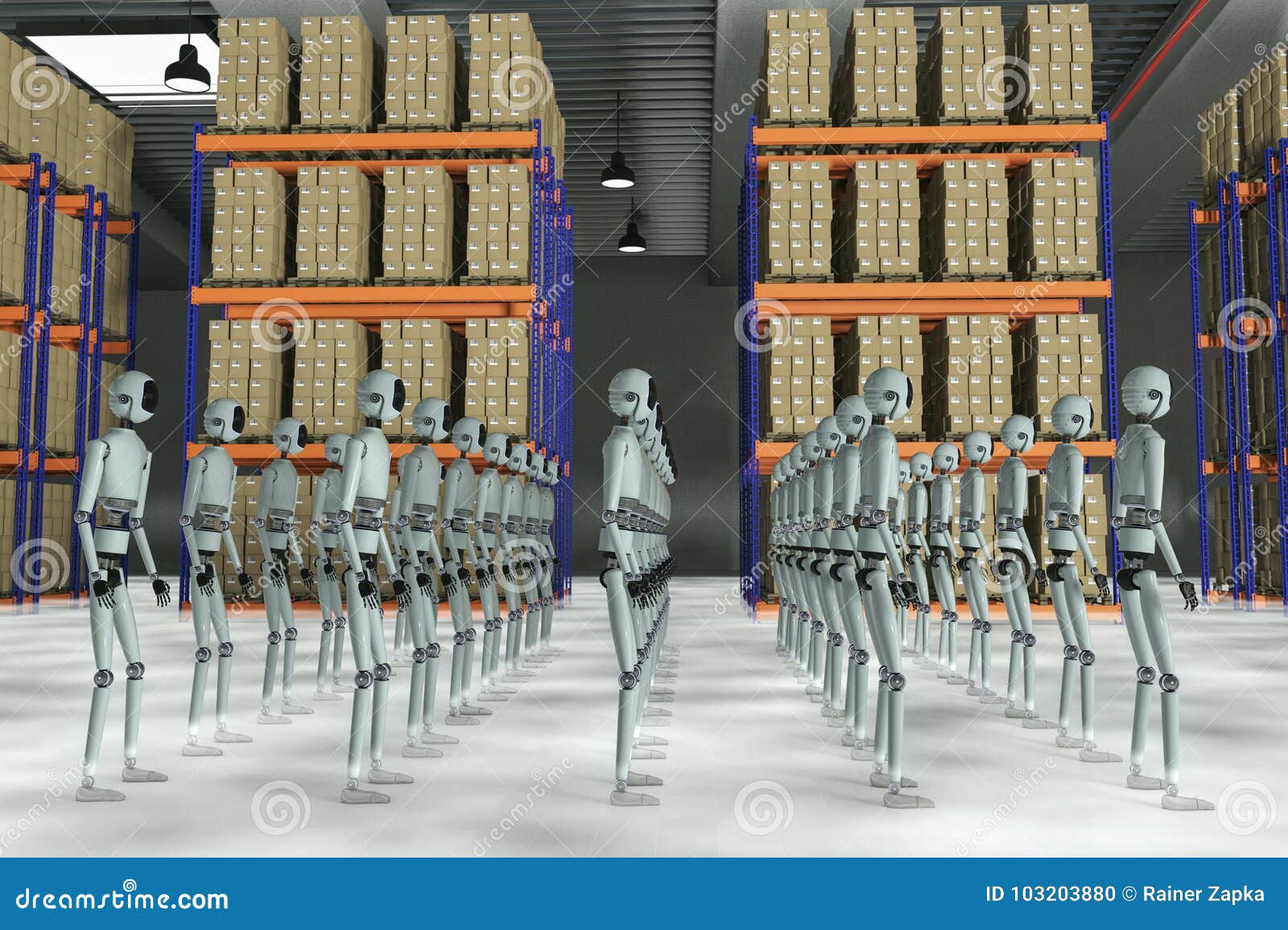 Lagerroboter stock abbildung. Illustration von hand - 103203880