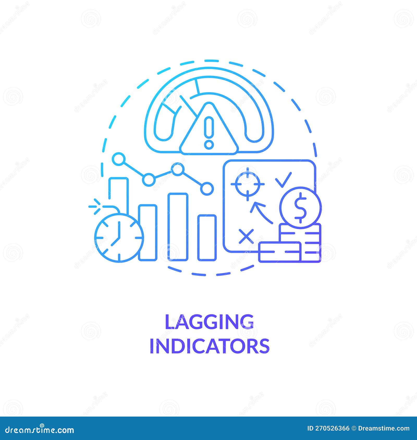 Lagging Indicators Blue Gradient Concept Icon Vector Illustration ... Lagging Indicators Blue Gradient Concept Icon Vector Illustration ...