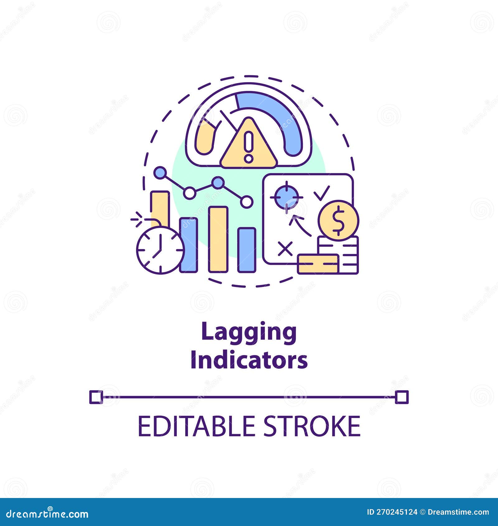 Lagging Indicators Blue Gradient Concept Icon Vector Illustration ... Lagging Indicators Blue Gradient Concept Icon Vector Illustration ...