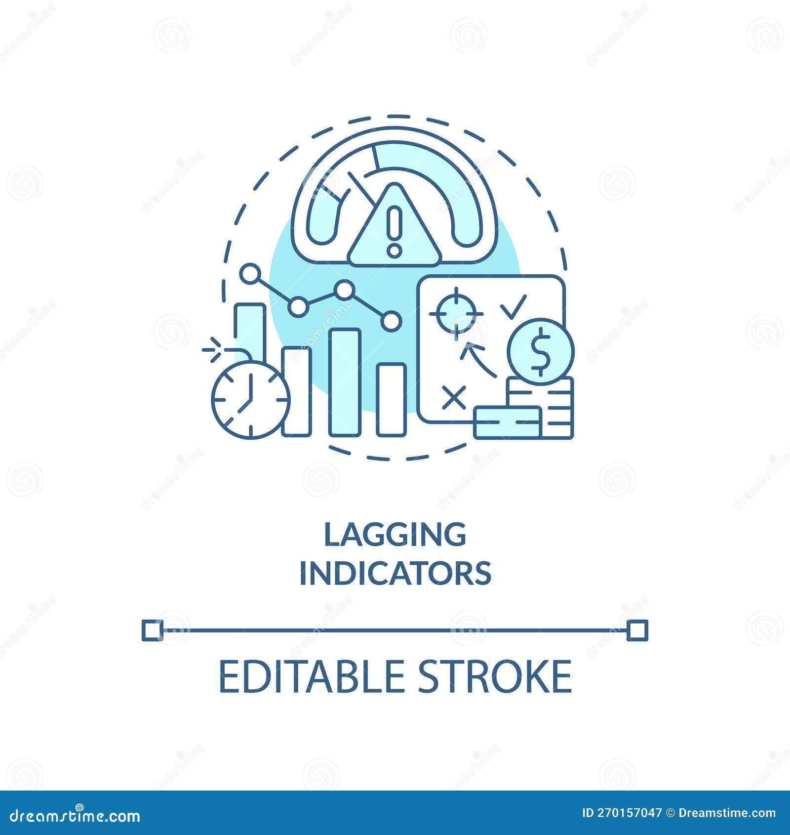 Lagging Indicators Turquoise Concept Icon Stock Vector - Illustration ...