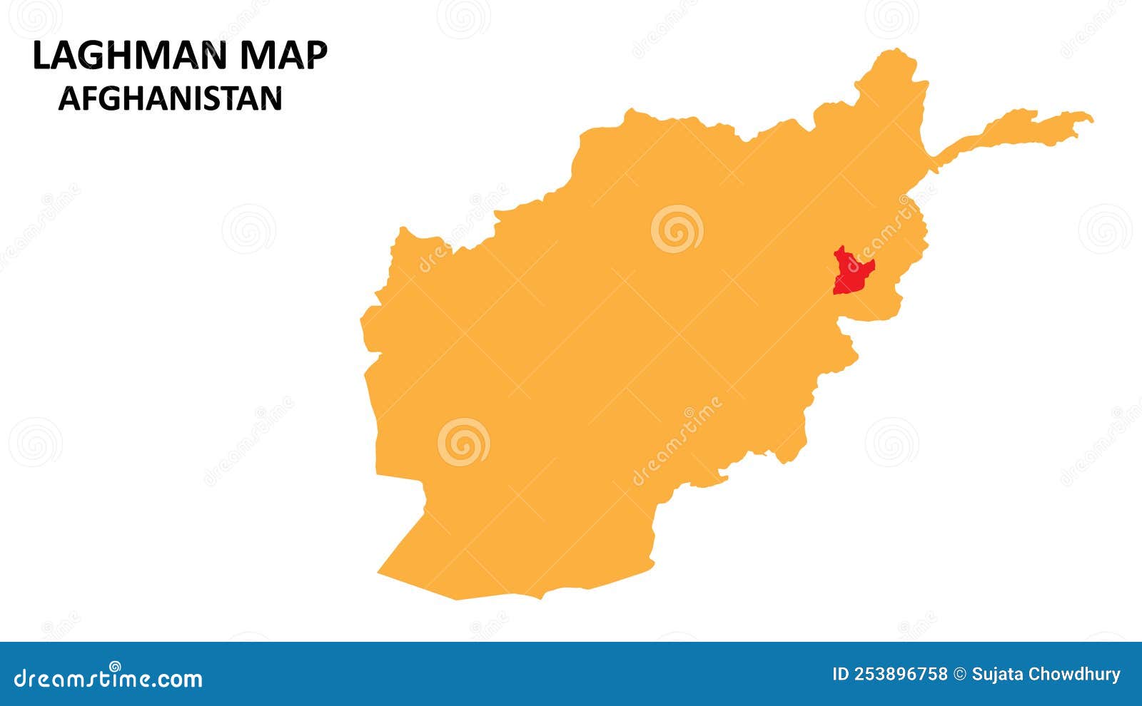 Laghman State and Regions Map Highlighted on Afghanistan Map Stock ...