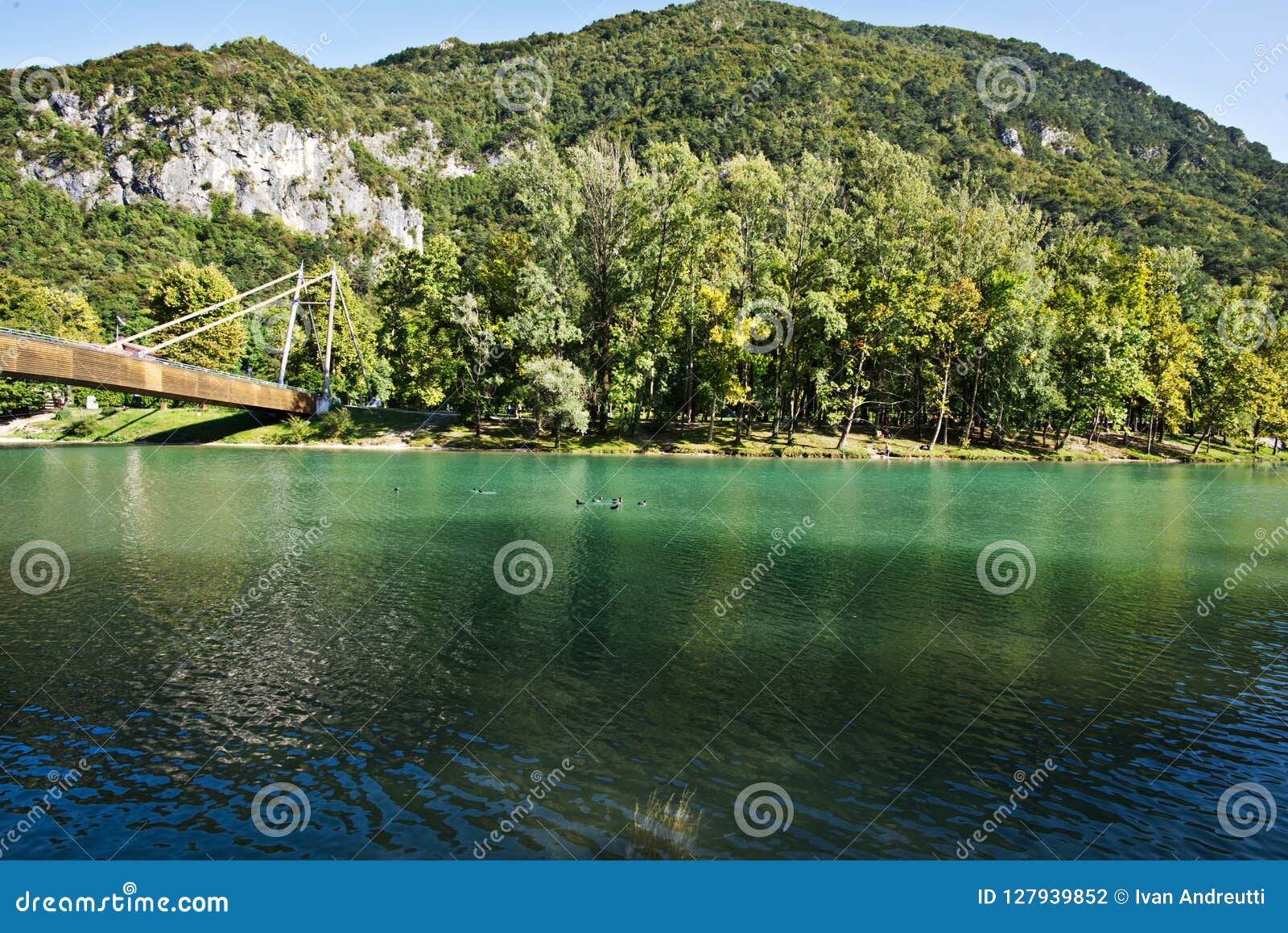 Lago de Cavazzo, Italia foto de archivo. Imagen de hoja - 127939852