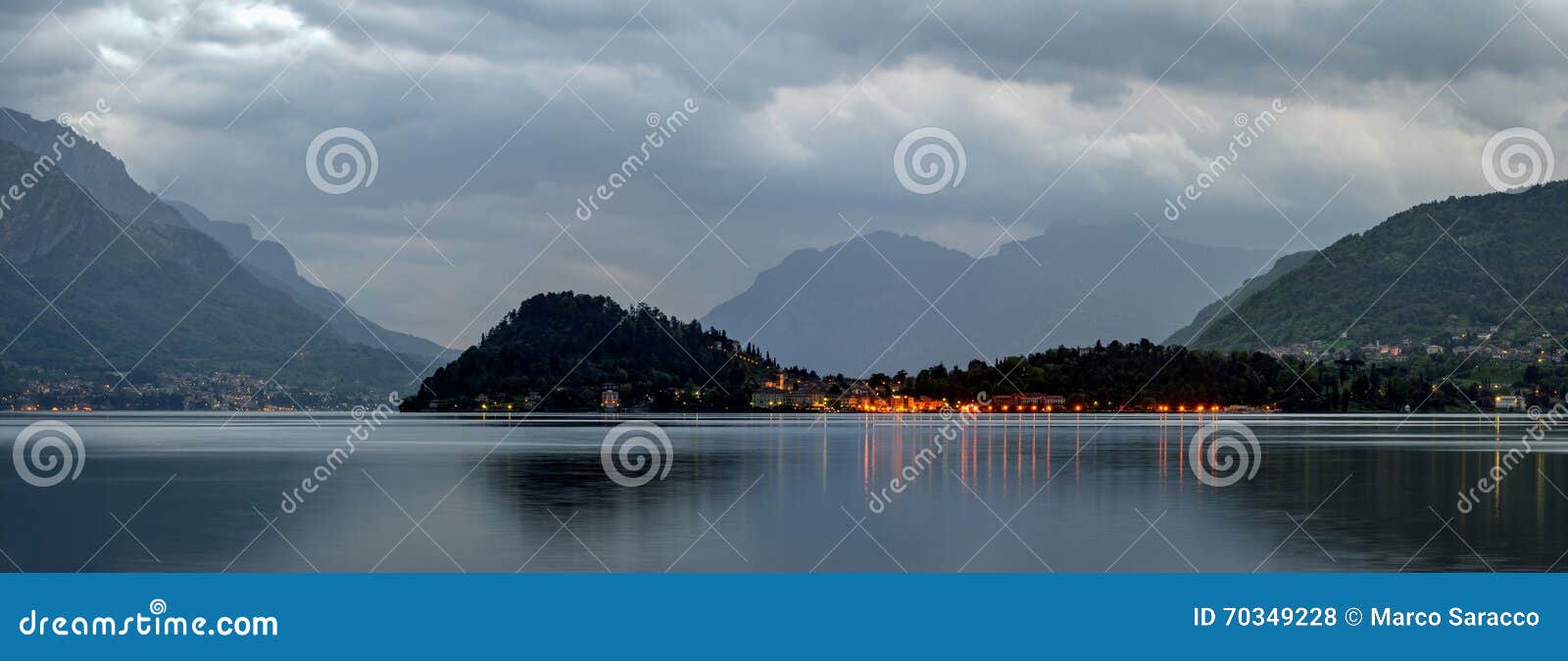 Lago Di Como High Definition Landscape with Bellagio Stock Photo ...
