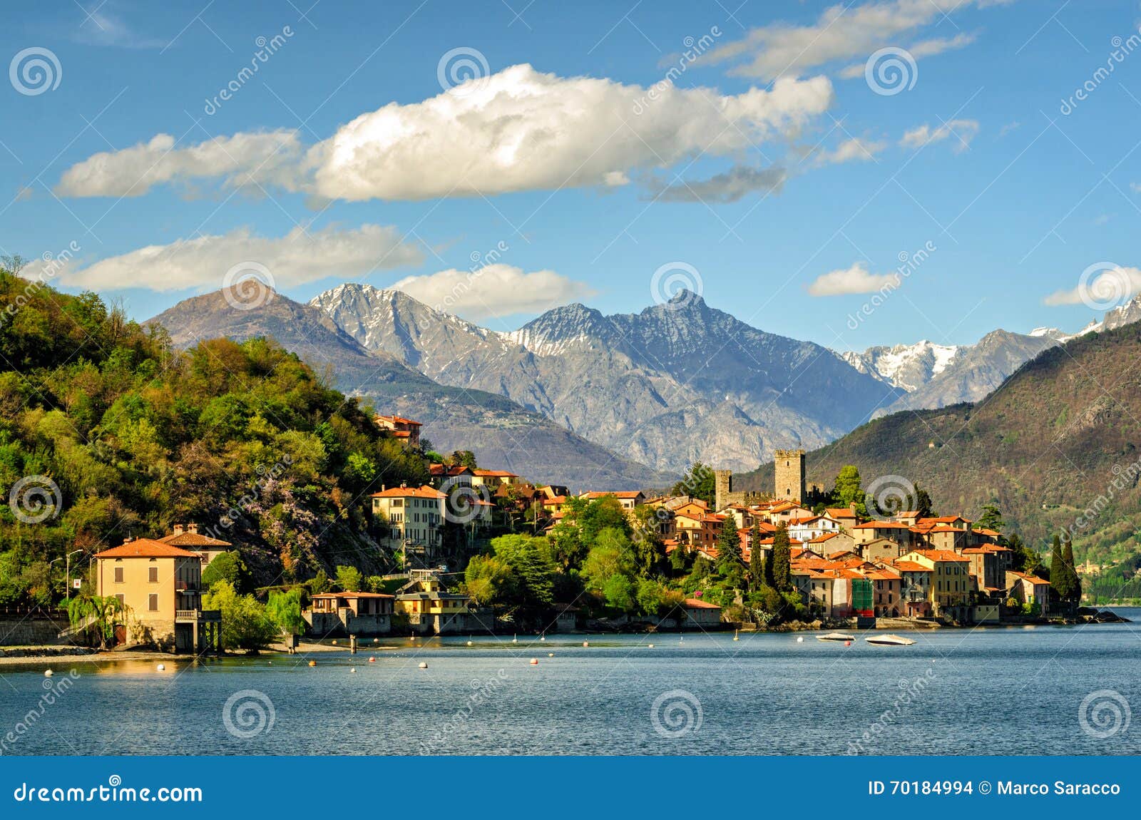 Lake Como Autumn Landscape. Leaves Bright Colors. Lago Di Como, Italy ...