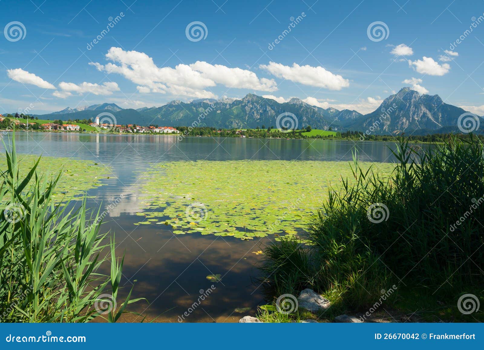 Lago Hopfensee foto de stock. Imagem de nuvem, parque - 26670042