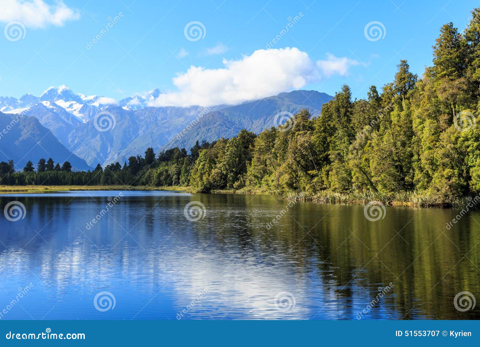 Lago Matheson E Cozinheiro Da Montagem Imagem de Stock - Imagem de ...