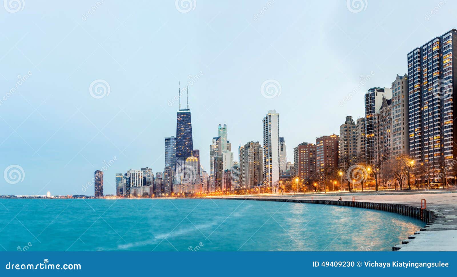 Lago Michigan Di Panorama Di Chicago Fotografia Stock - Immagine di ...