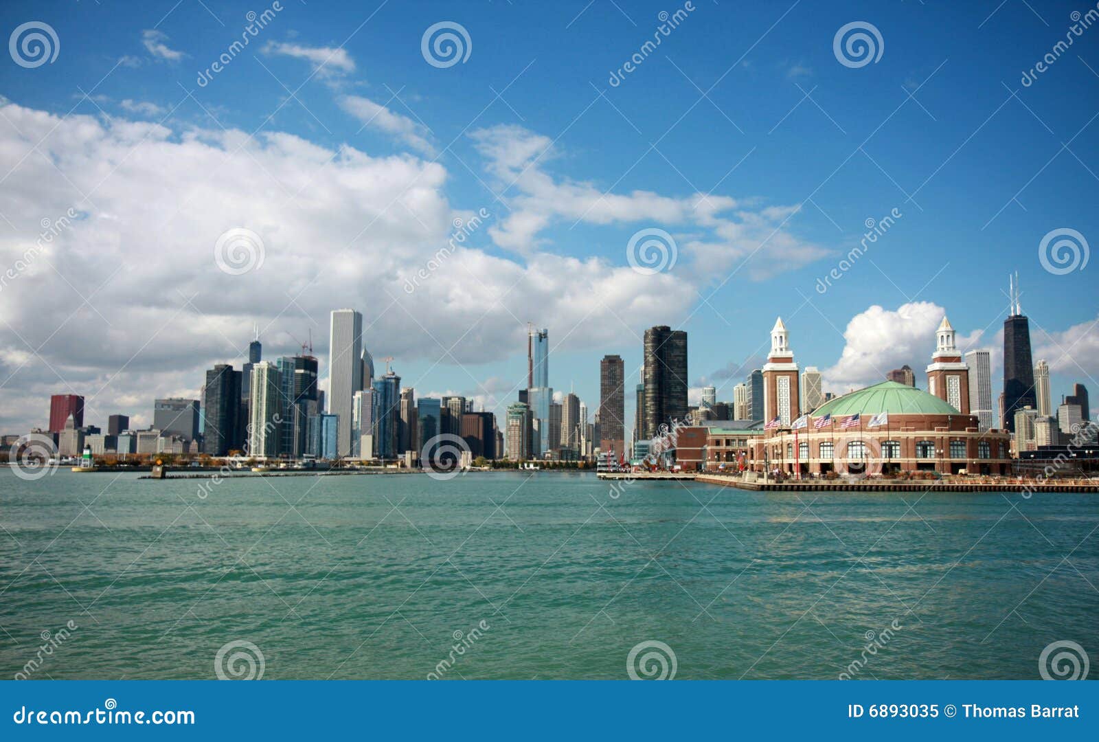 Lago Michigan E Orizzonte Del Chicago Immagine Stock - Immagine di ...