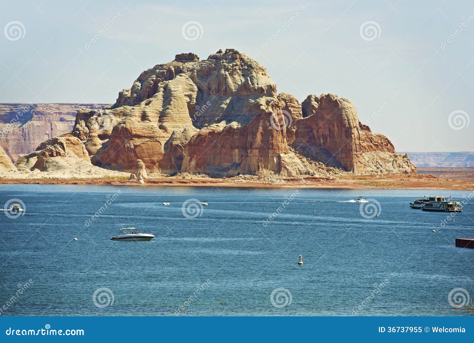 Lago Powell Reservoir imagen de archivo. Imagen de horizontal - 36737955