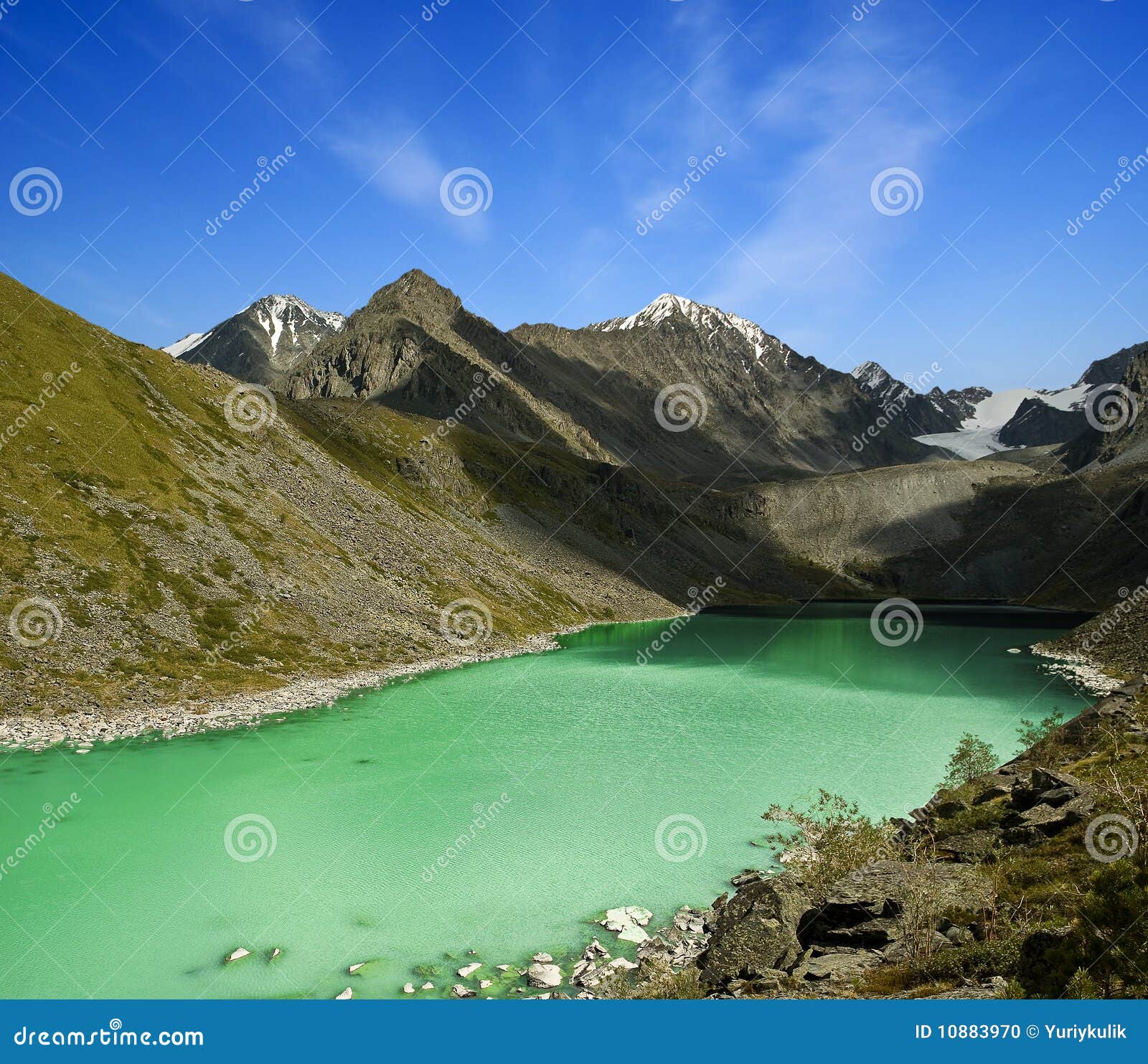 Lago verde foto de stock. Imagem de celeste, grama, horizonte - 10883970