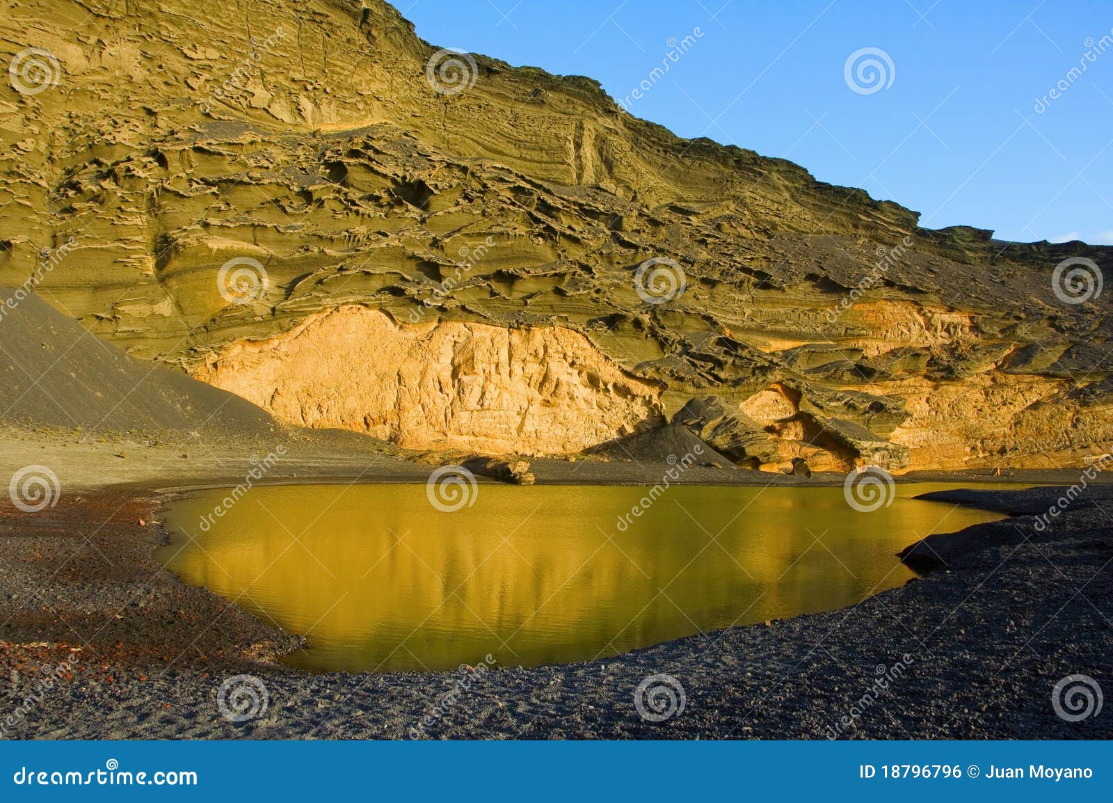 Lago Verde in Lanzarote Canary Islands Stock Photo - Image of beach ...