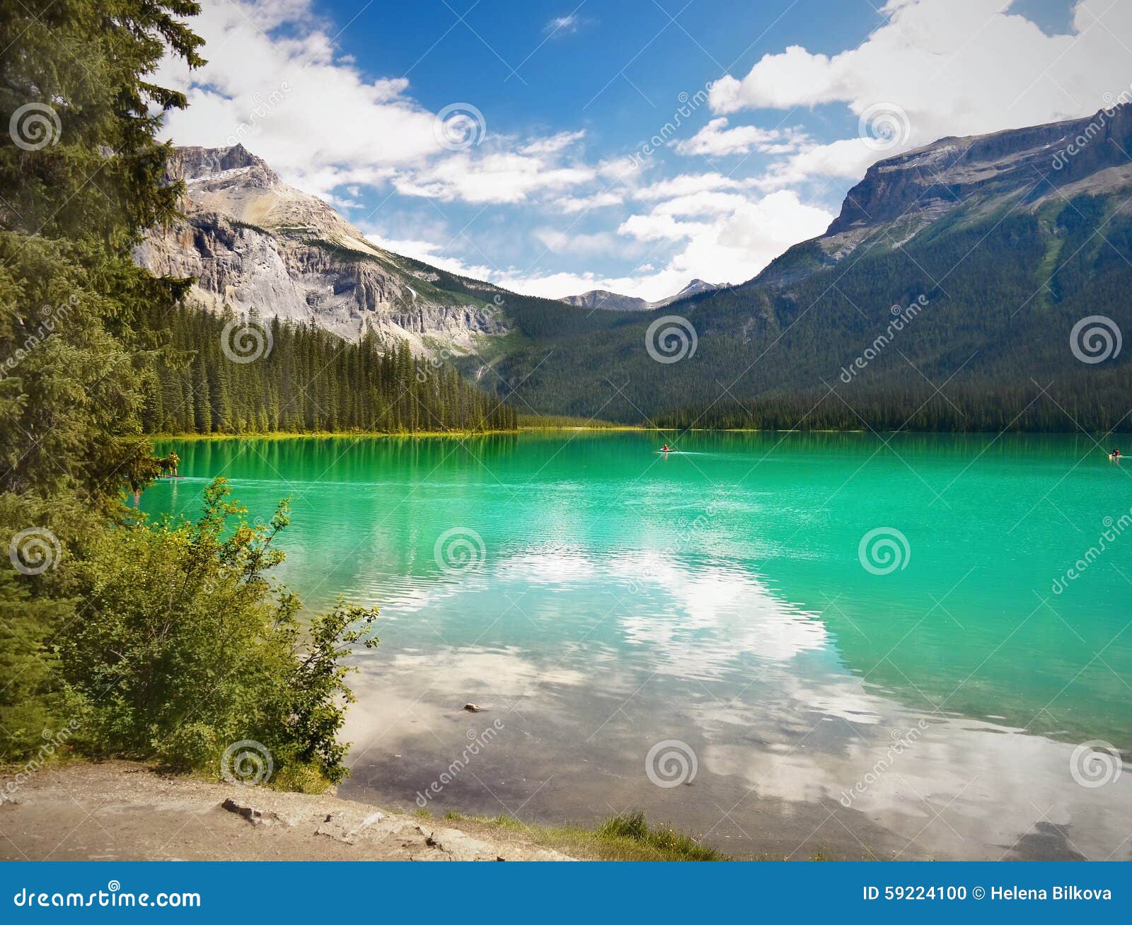 Lago Verde Mountain, Emerald Lake Fotografia Stock - Immagine di parco ...