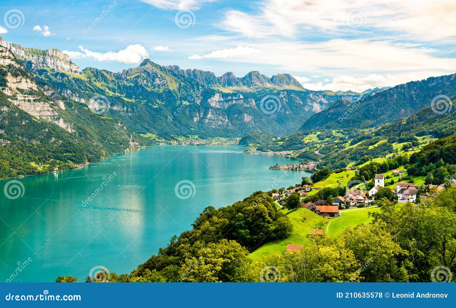 Lago walensee en suiza foto de archivo. Imagen de suizo - 210635578