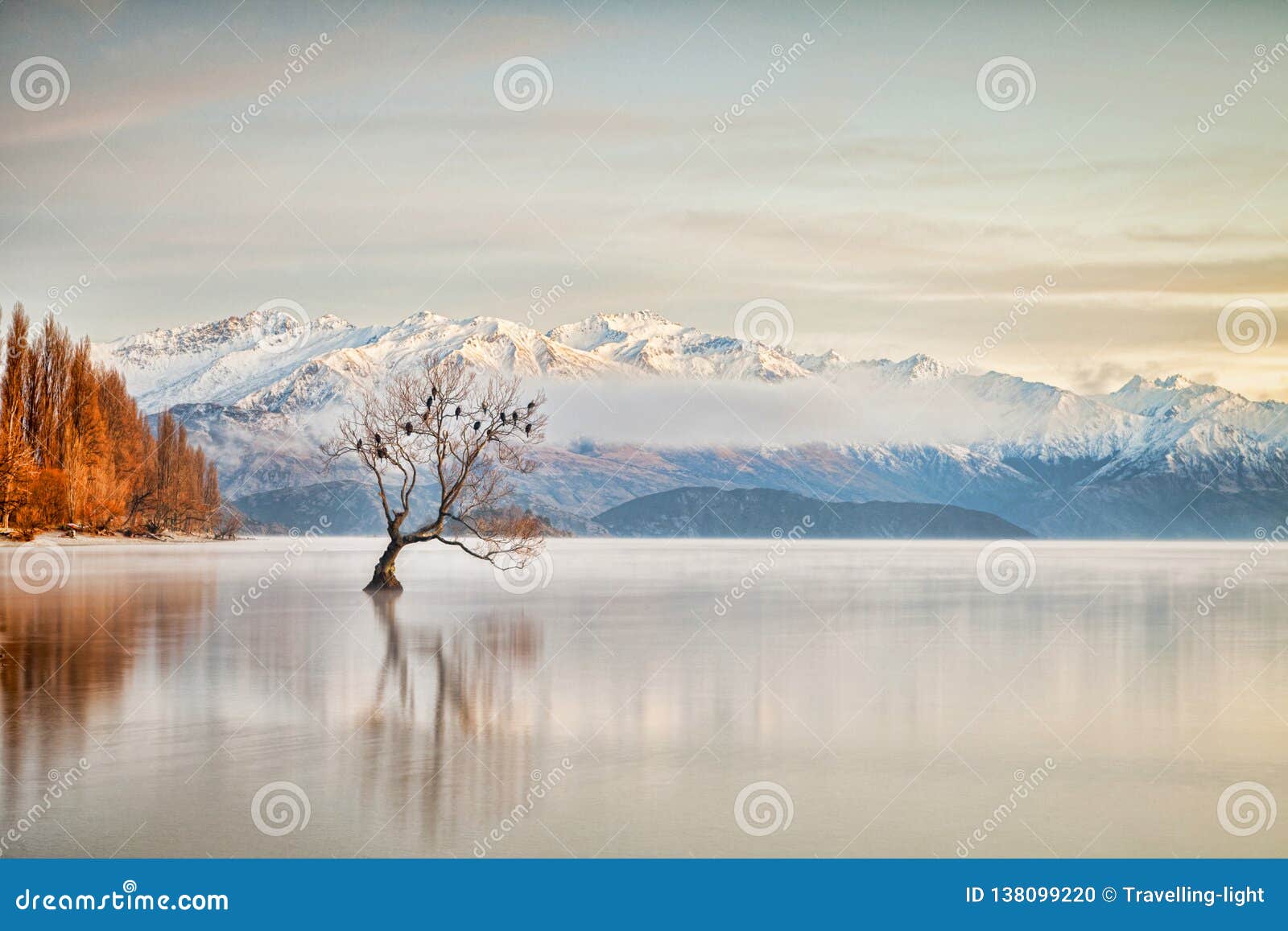 Lago Wanaka Otago Nueva Zelanda Foto de archivo - Imagen de invierno ...