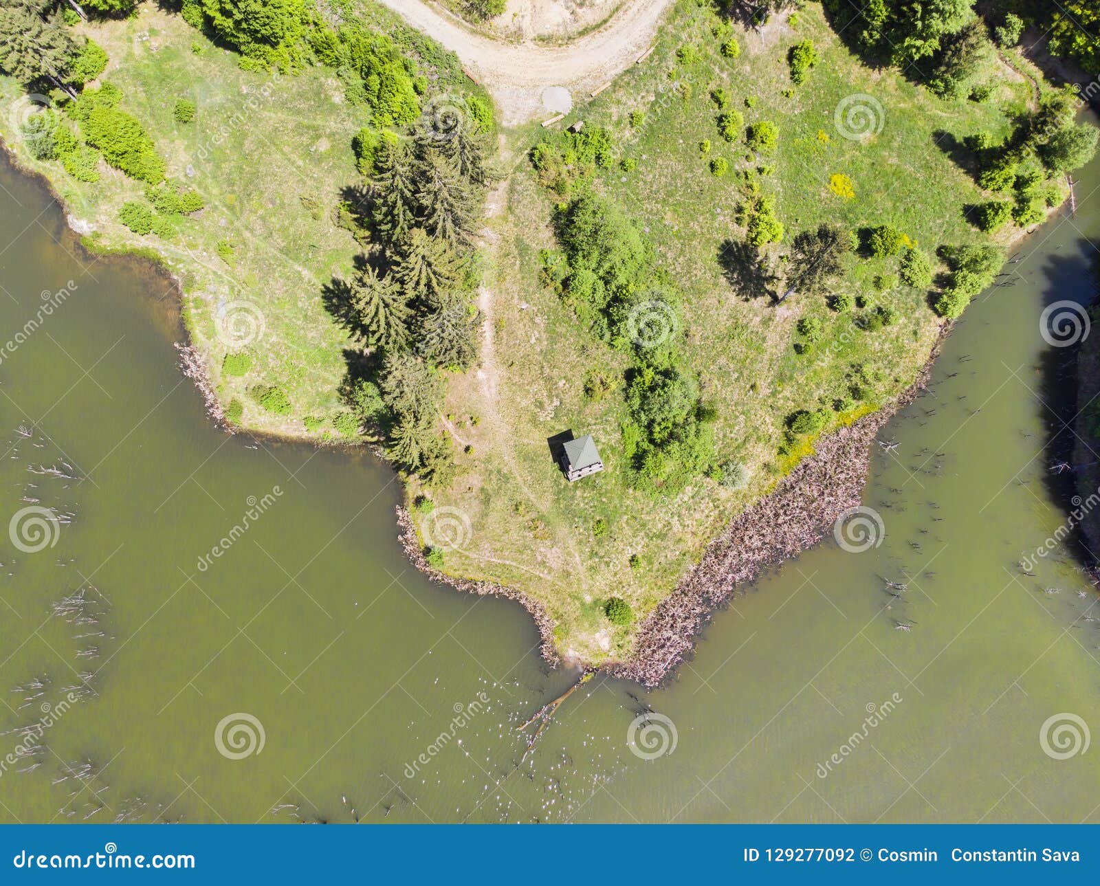 Lago Y Pasto Verdes Desde Arriba Foto de archivo - Imagen de verde ...
