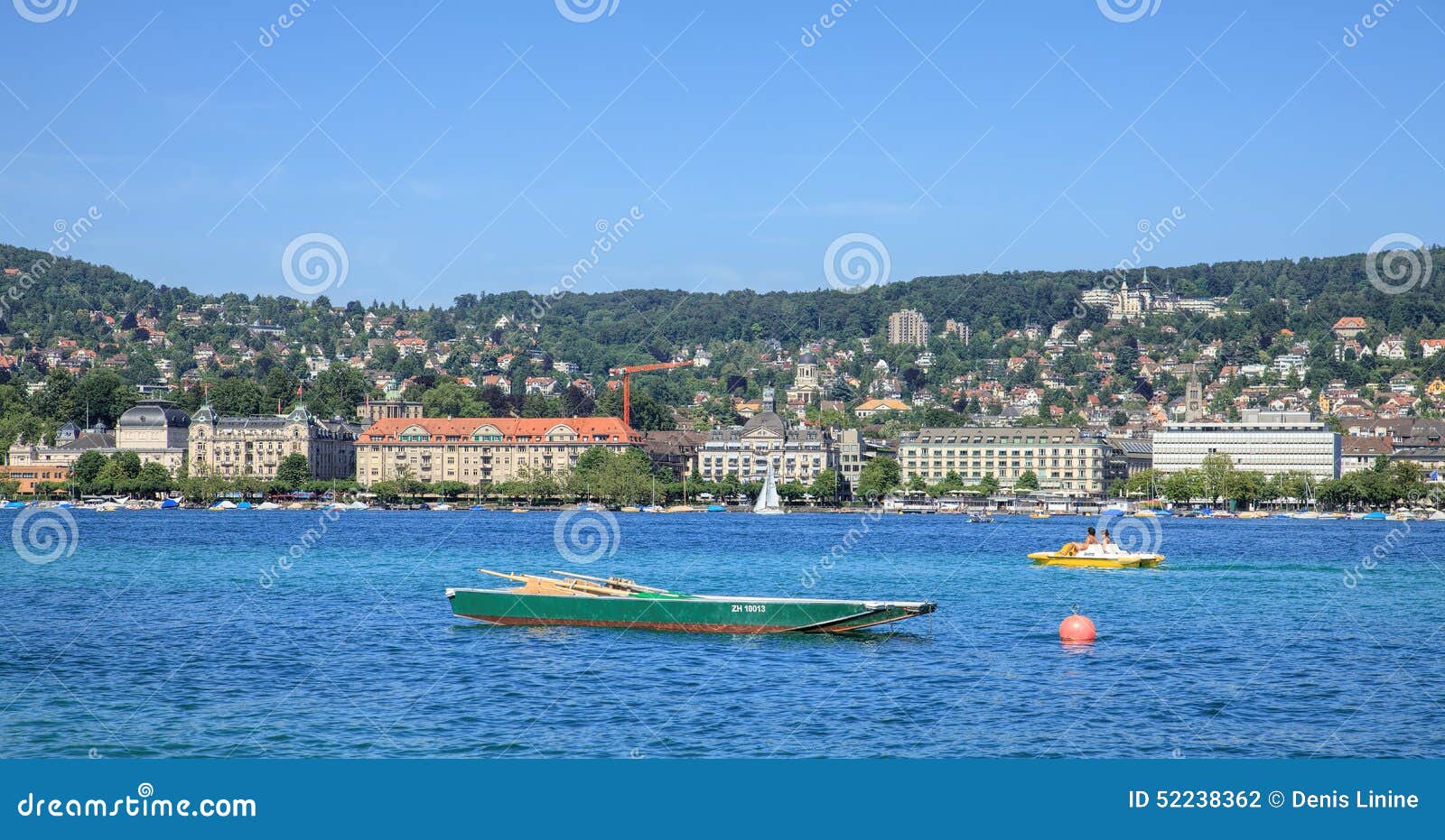 Lago Zurich en verano fotografía editorial. Imagen de lago - 52238362