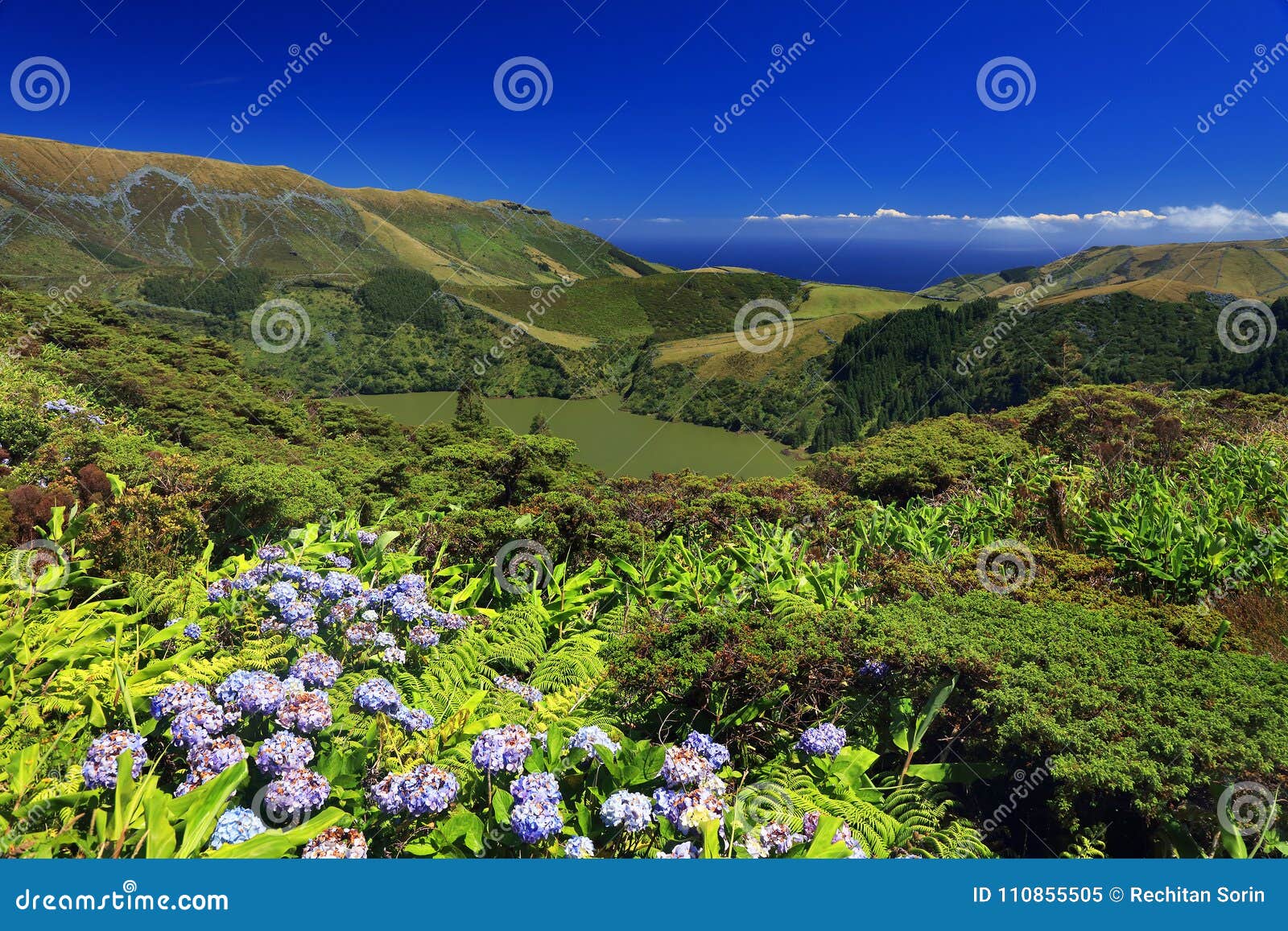 Lagoa Funda DAS Lajes, Ilha De Flores Imagem de Stock - Imagem de ...