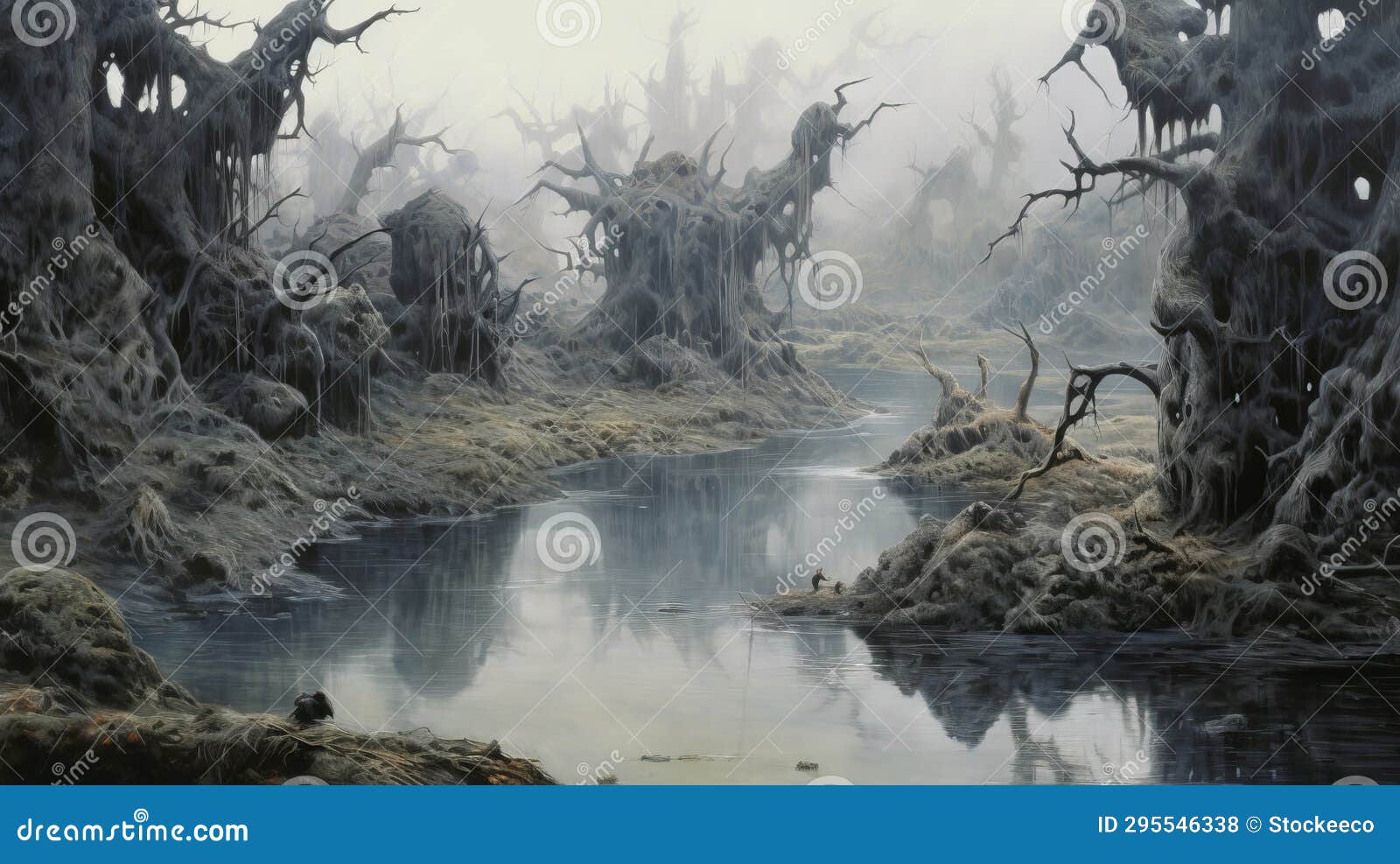 Lagoon: A Hyperrealistic Fantasy Landscape By Alan Lee Stock Photo ...