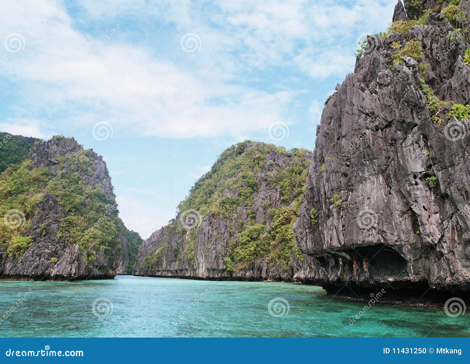Lagoon and Limestone Cliff in El Nido Stock Photo - Image of getaway ...
