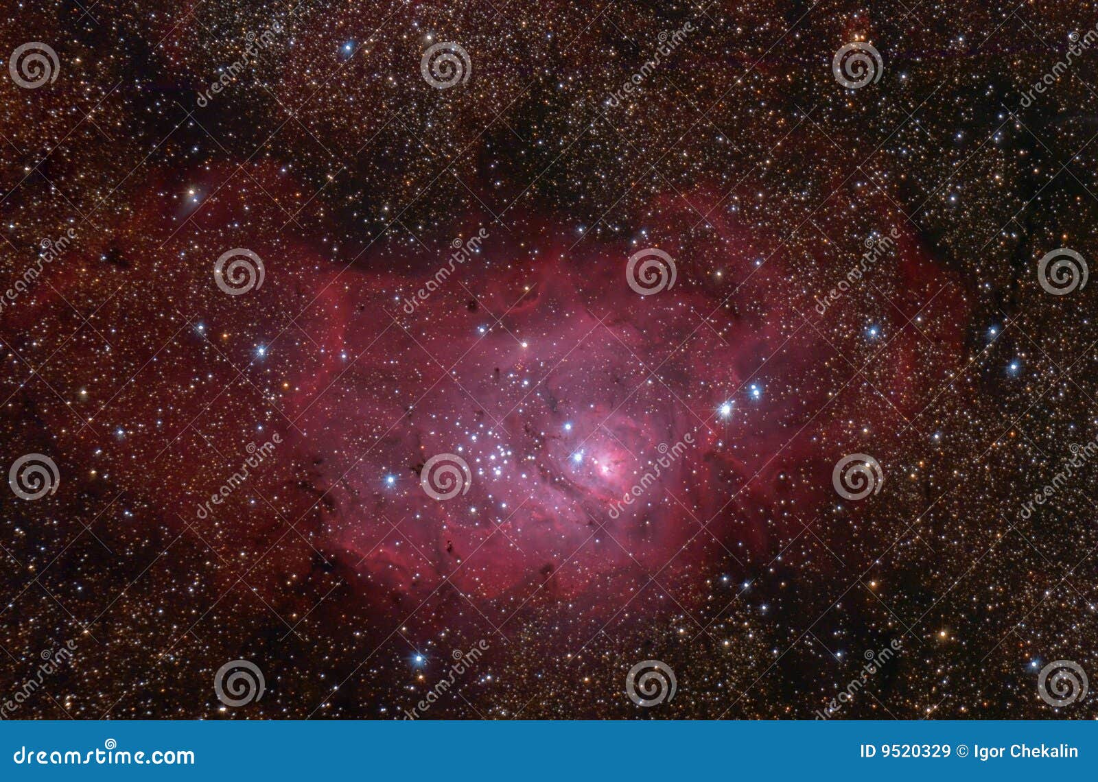 Lagoon (M8) Nebula in Sagittarius Constellation. Stock Image - Image of ...