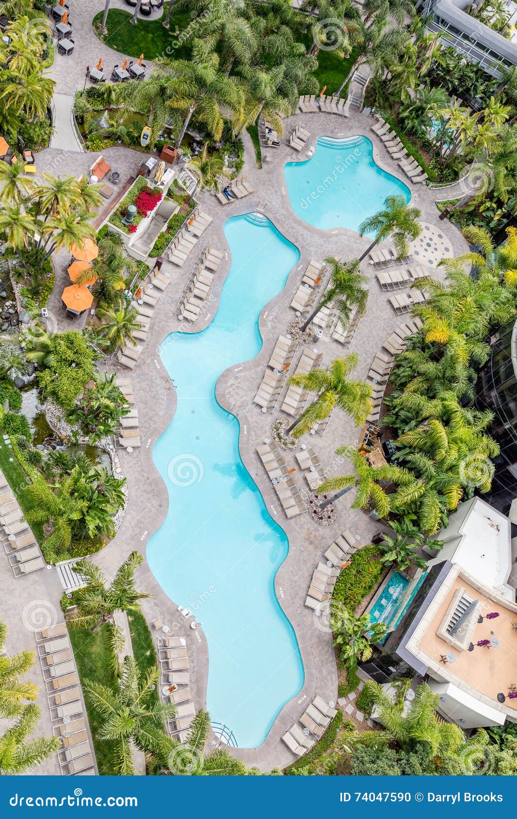 Lagoon Pool from Above stock photo. Image of summer, apartment - 74047590