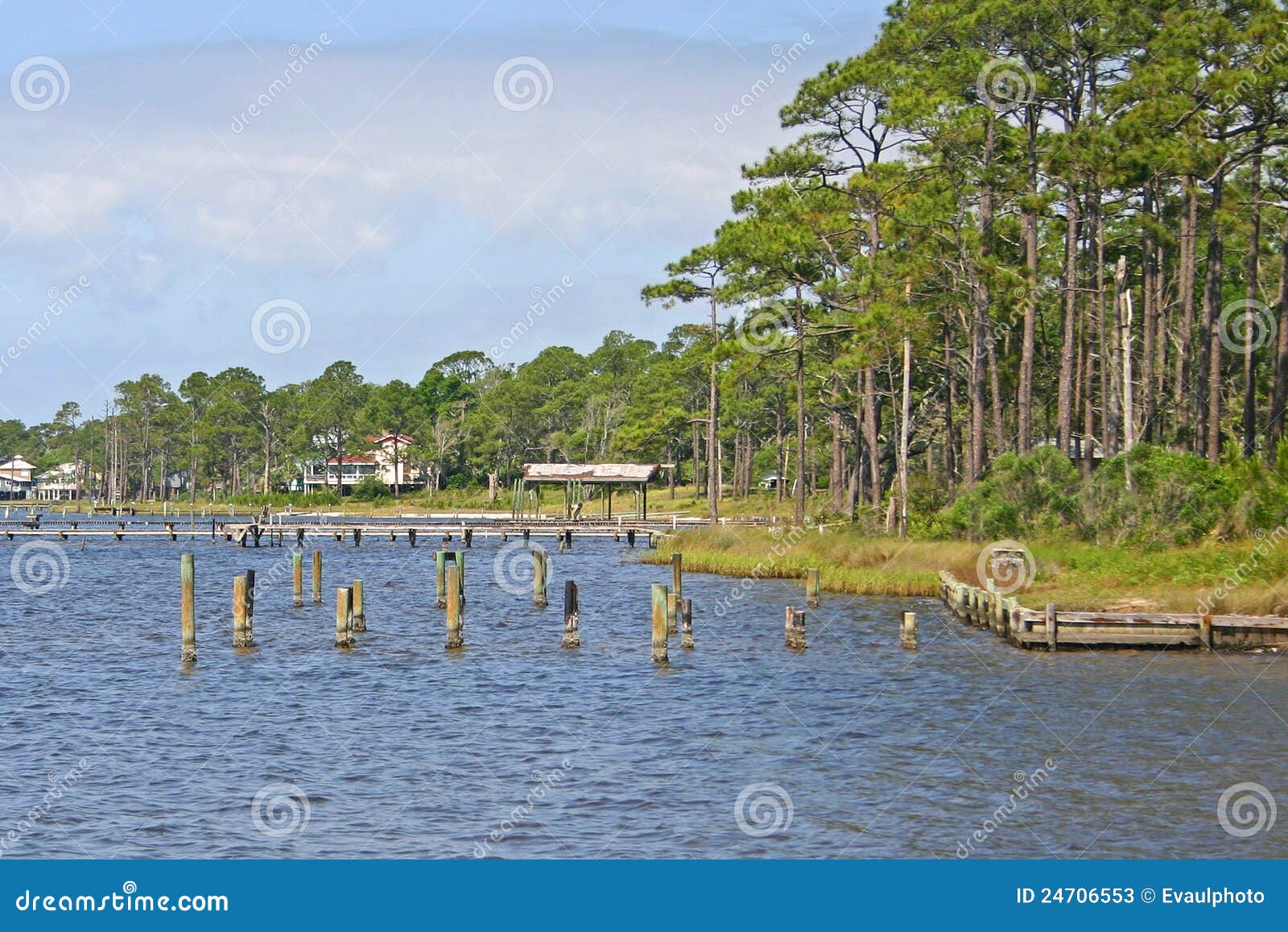 Lagoon Shore stock image. Image of piling, pier, shore - 24706553