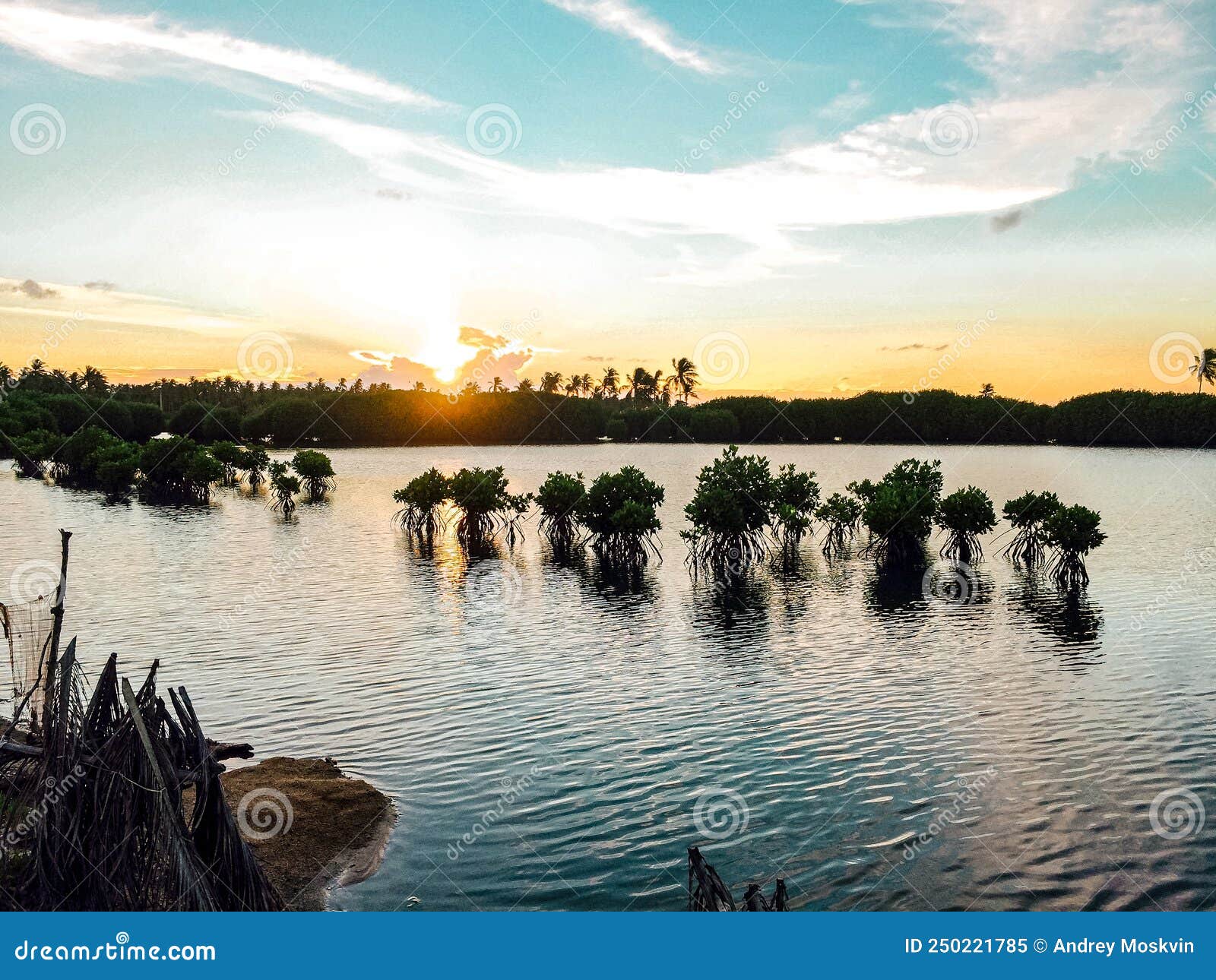 Lagoon at sunset stock image. Image of aquatic, water - 250221785