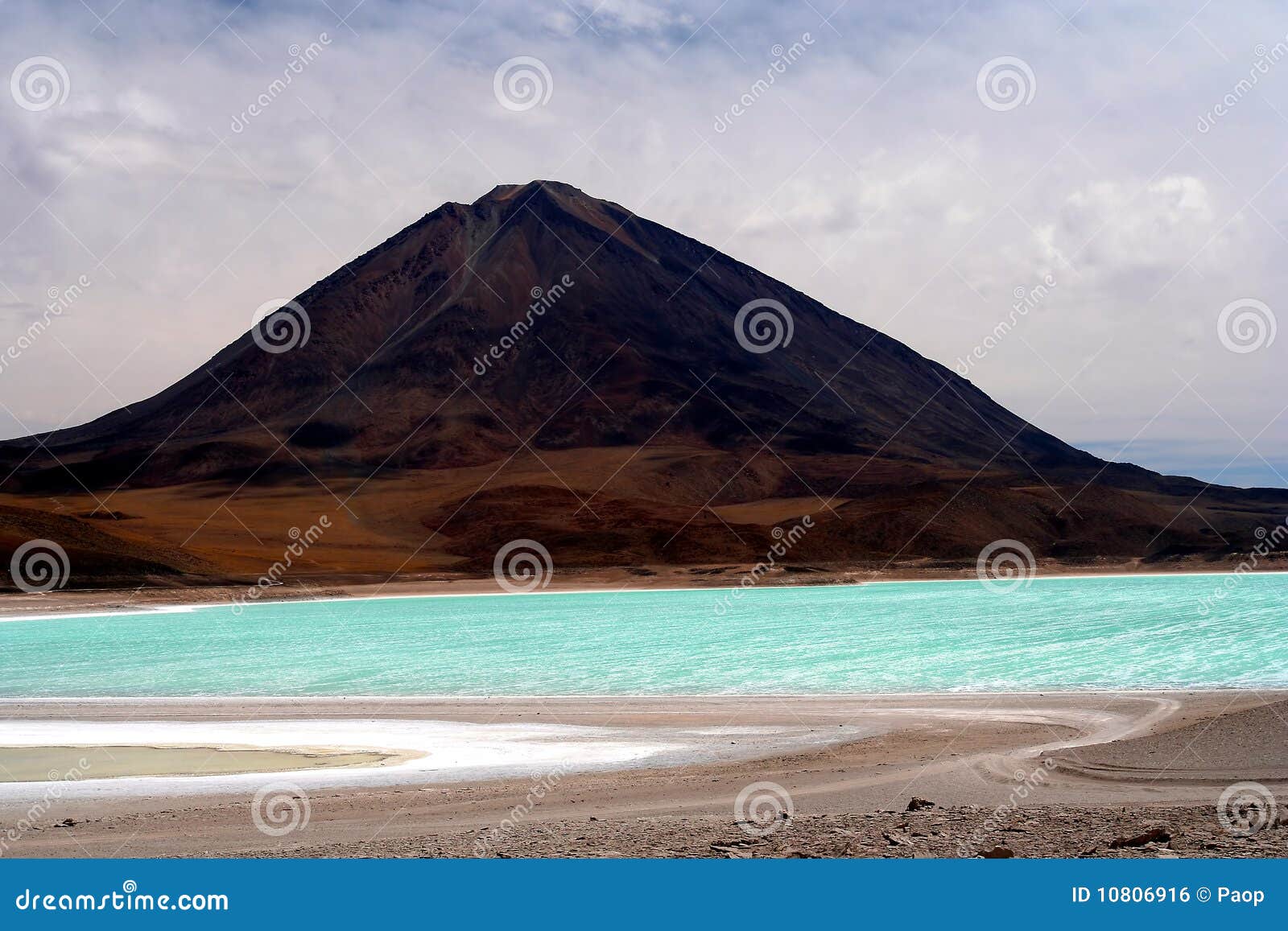 Lagoon and Volcano stock photo. Image of altiplano, amazing - 10806916