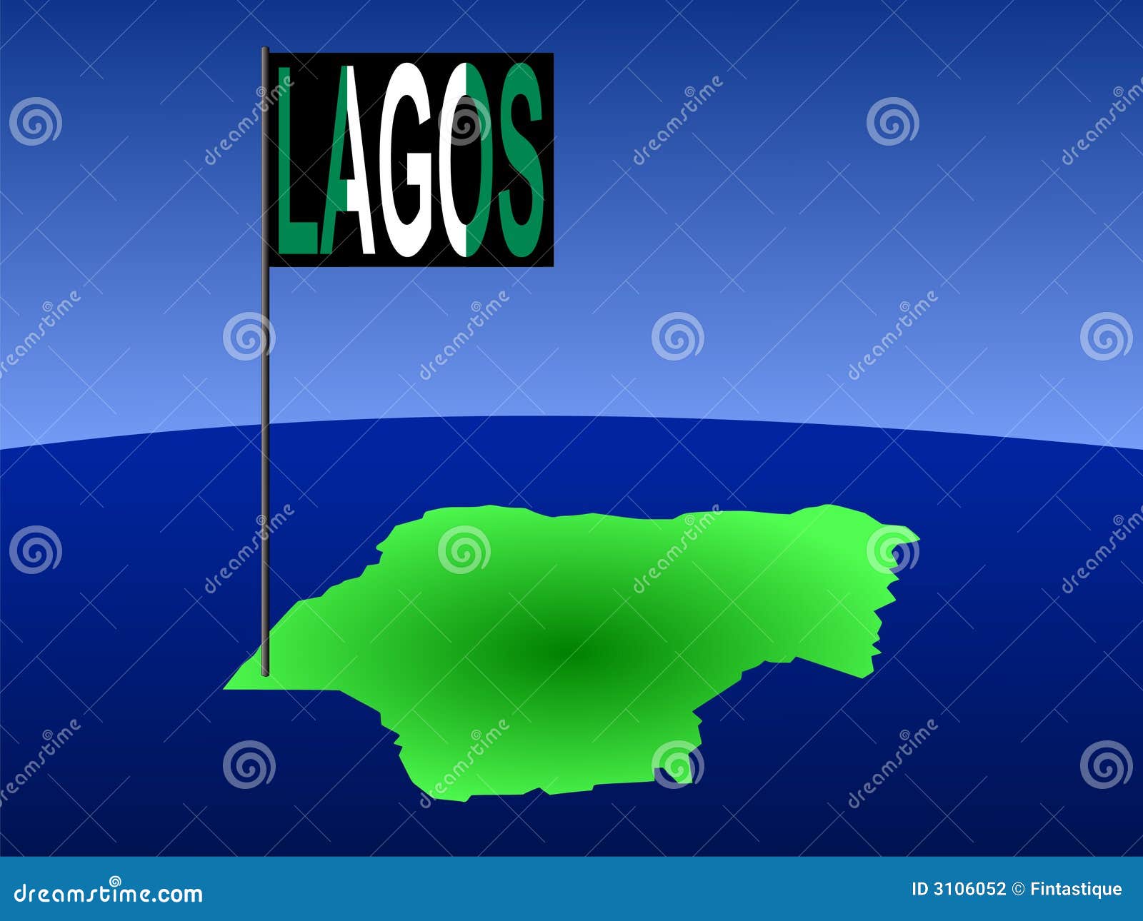 Lagos On Nigeria Map Vector Illustration | CartoonDealer.com #3106052