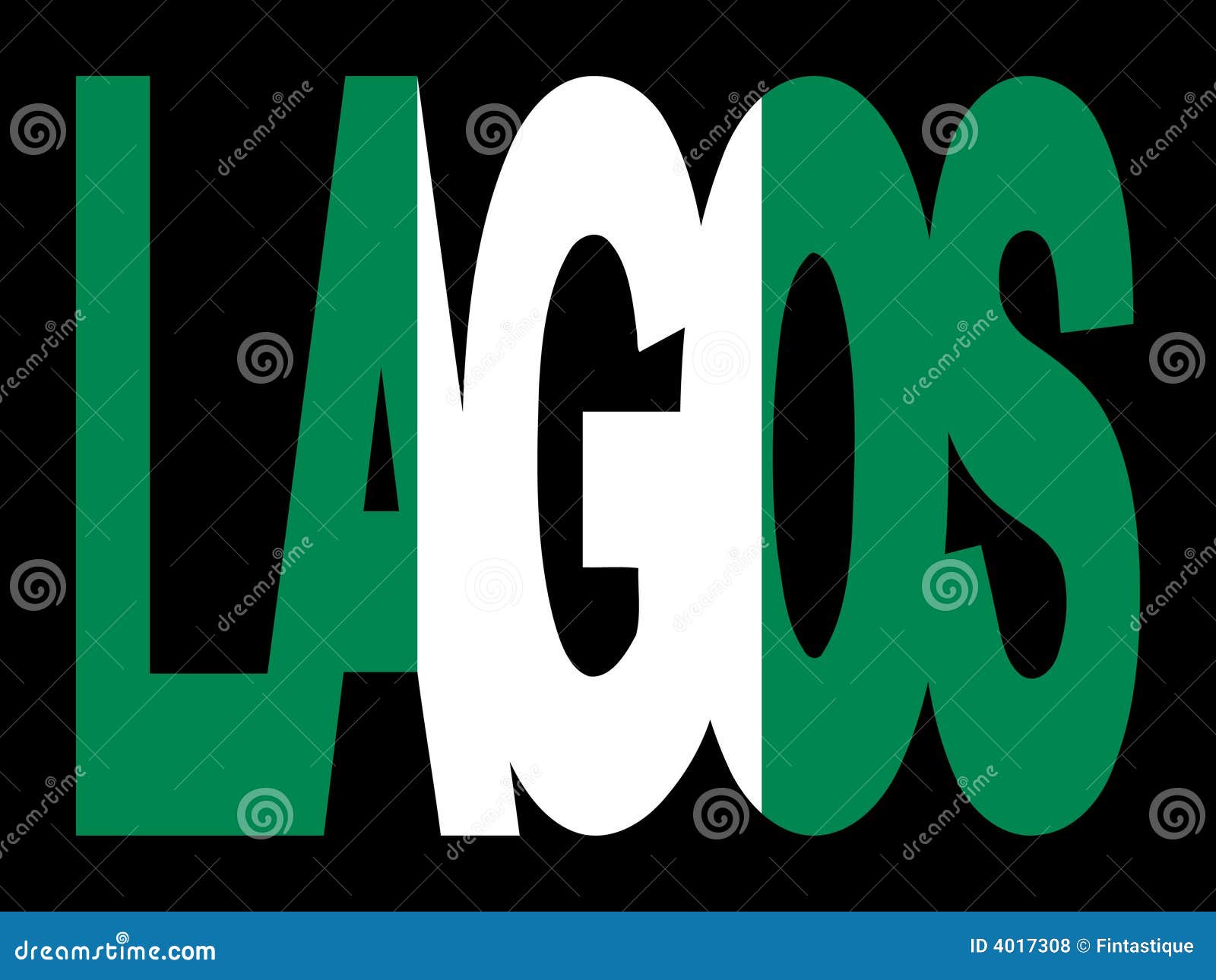 Lagos Text with Nigerian Flag Stock Vector - Illustration of flag ...