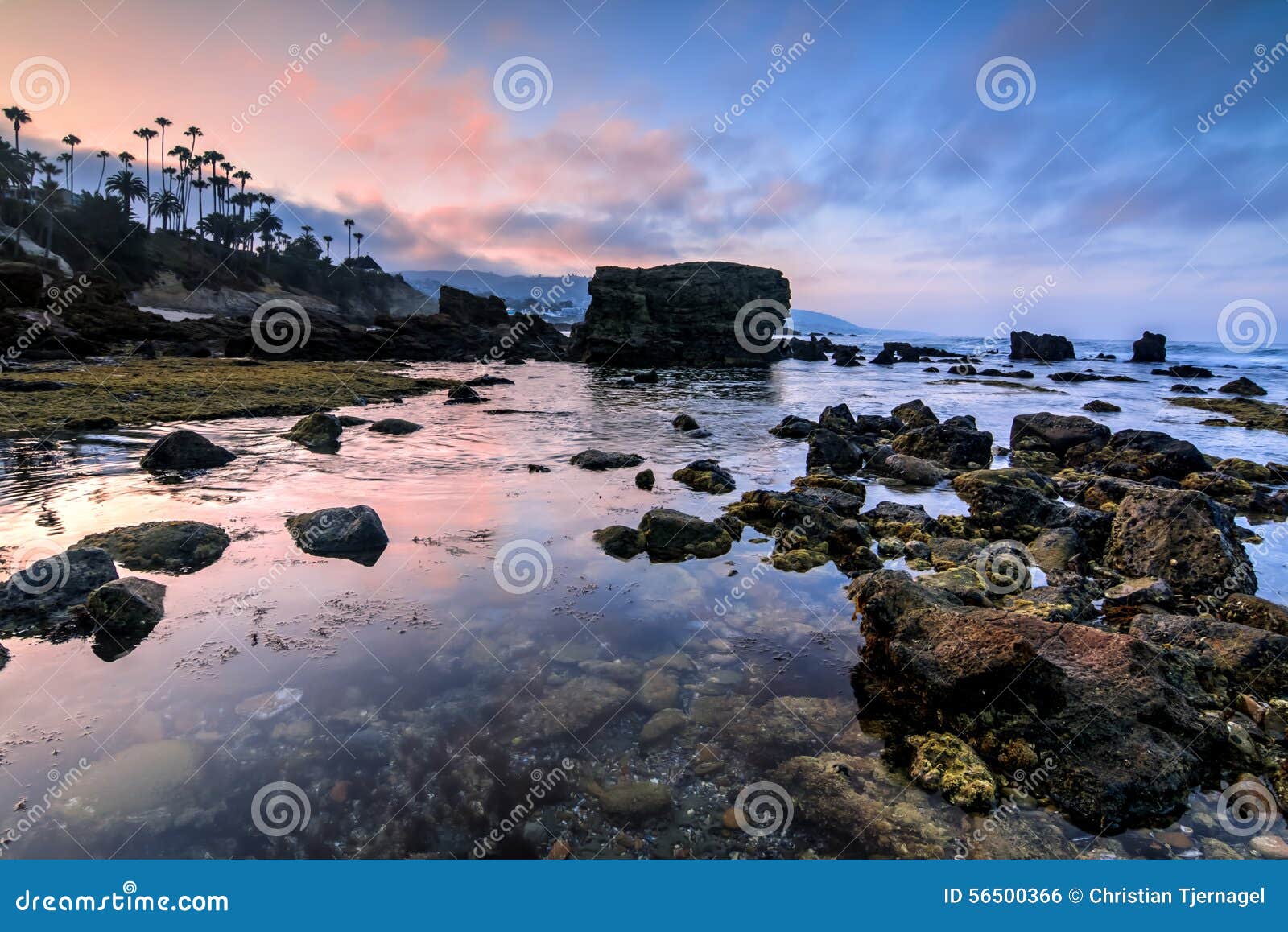 Laguna Beach Tide Pool at Dawn Stock Photo - Image of clouds, palmtrees ...