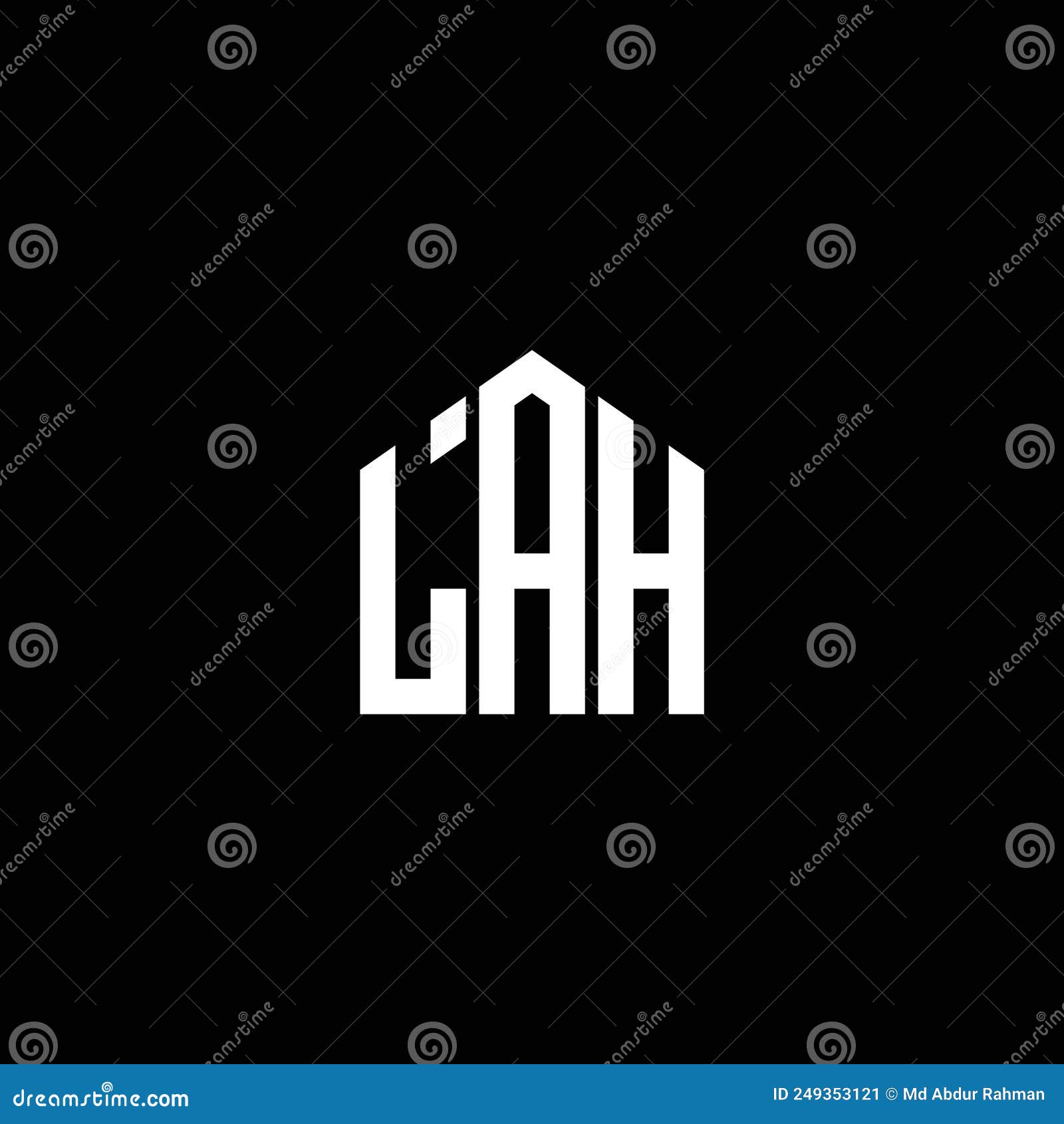 LAH Letter Logo Design On BLACK Background. LAH Creative Initials ...