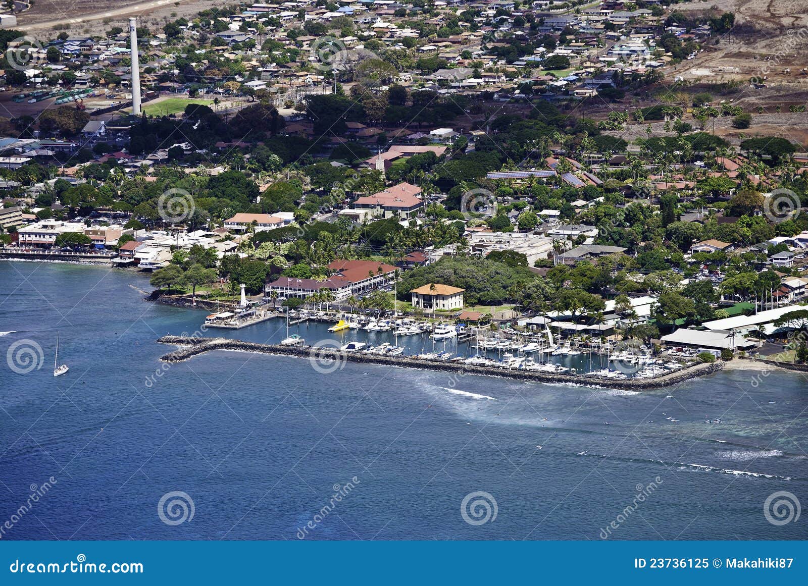 Lahaina Harbor Aerial stock image. Image of lahaina, hawaii - 23736125