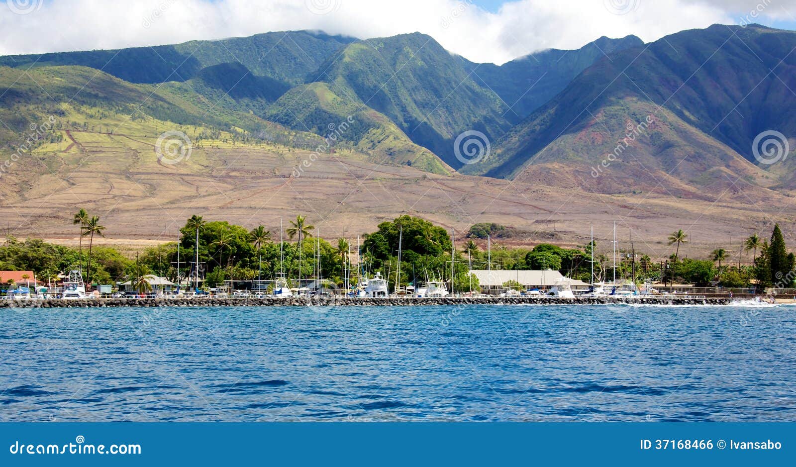 Lahaina Maui stock photo. Image of ocean, landscape, village - 37168466