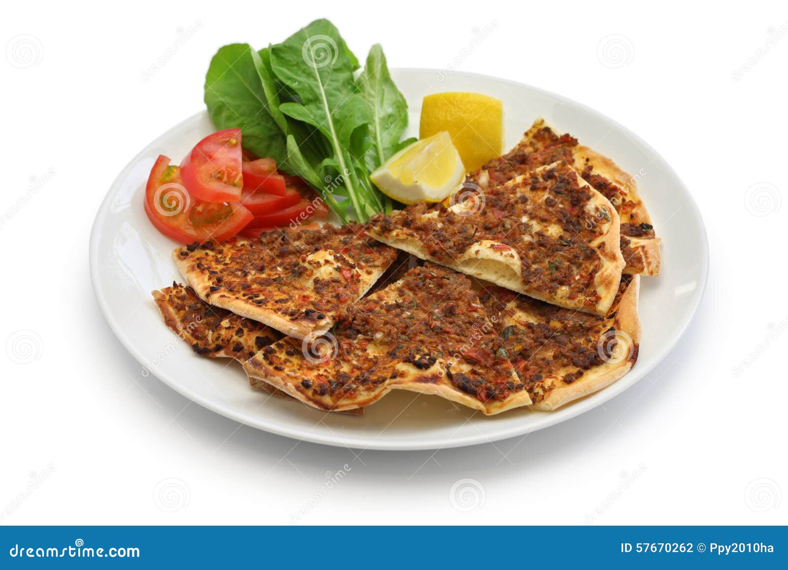 Lahmacun, Pizza Turca Della Carne Tritata Fotografia Stock - Immagine ...