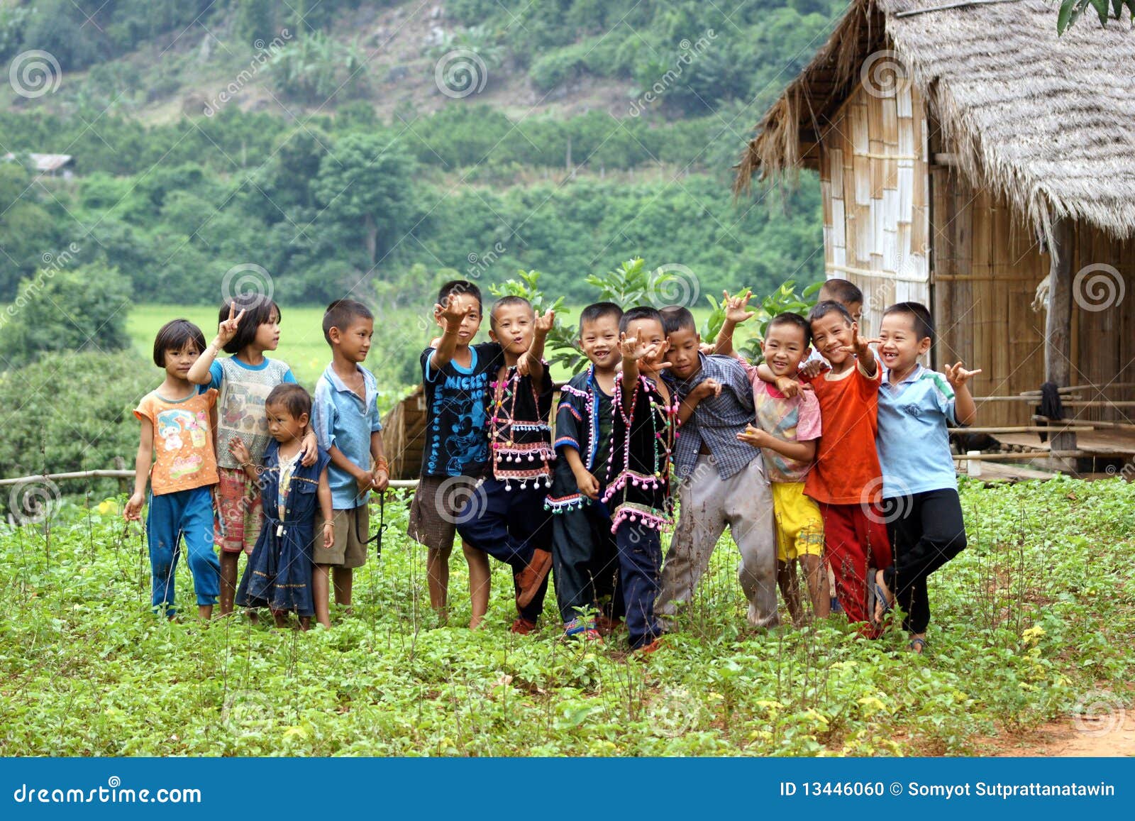 Lahu hill tribe children editorial image. Image of dress - 13446060