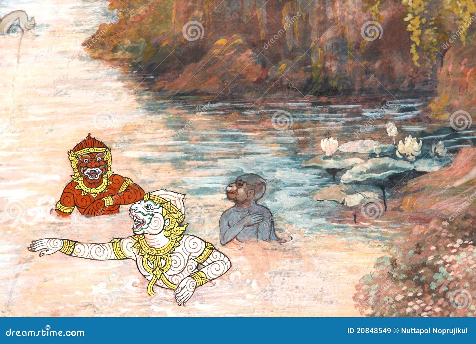 Lai Thai in Traditional Style Painting Stock Image - Image of buddhism ...