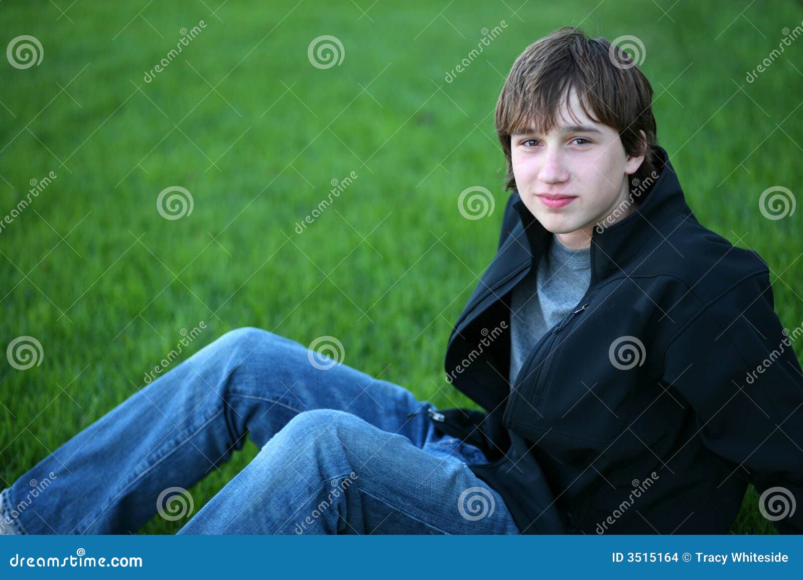 Laid Back Luke stock photo. Image of cute, grass, hair - 3515164