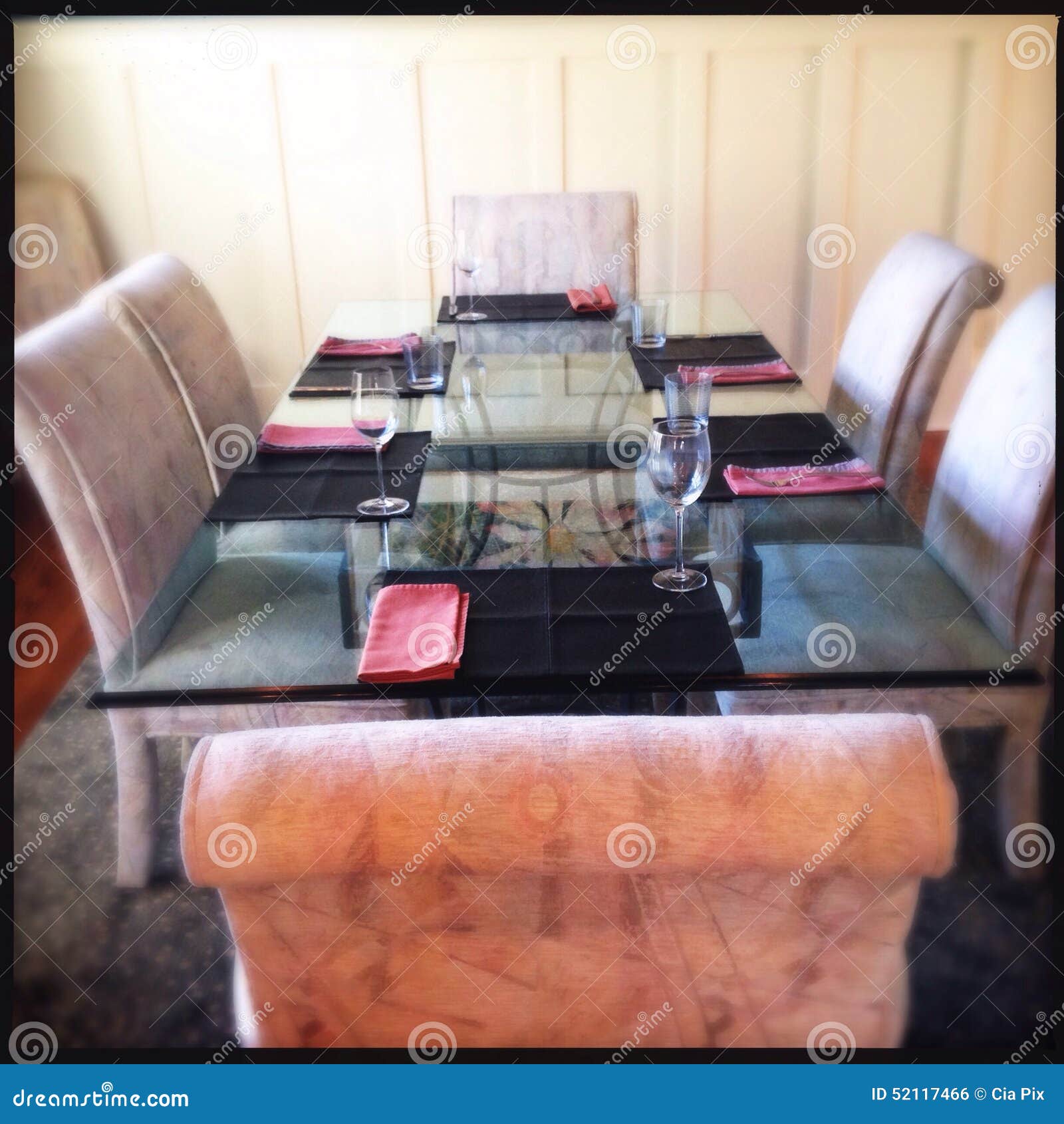 Laid dinner table stock photo. Image of indoors, room - 52117466