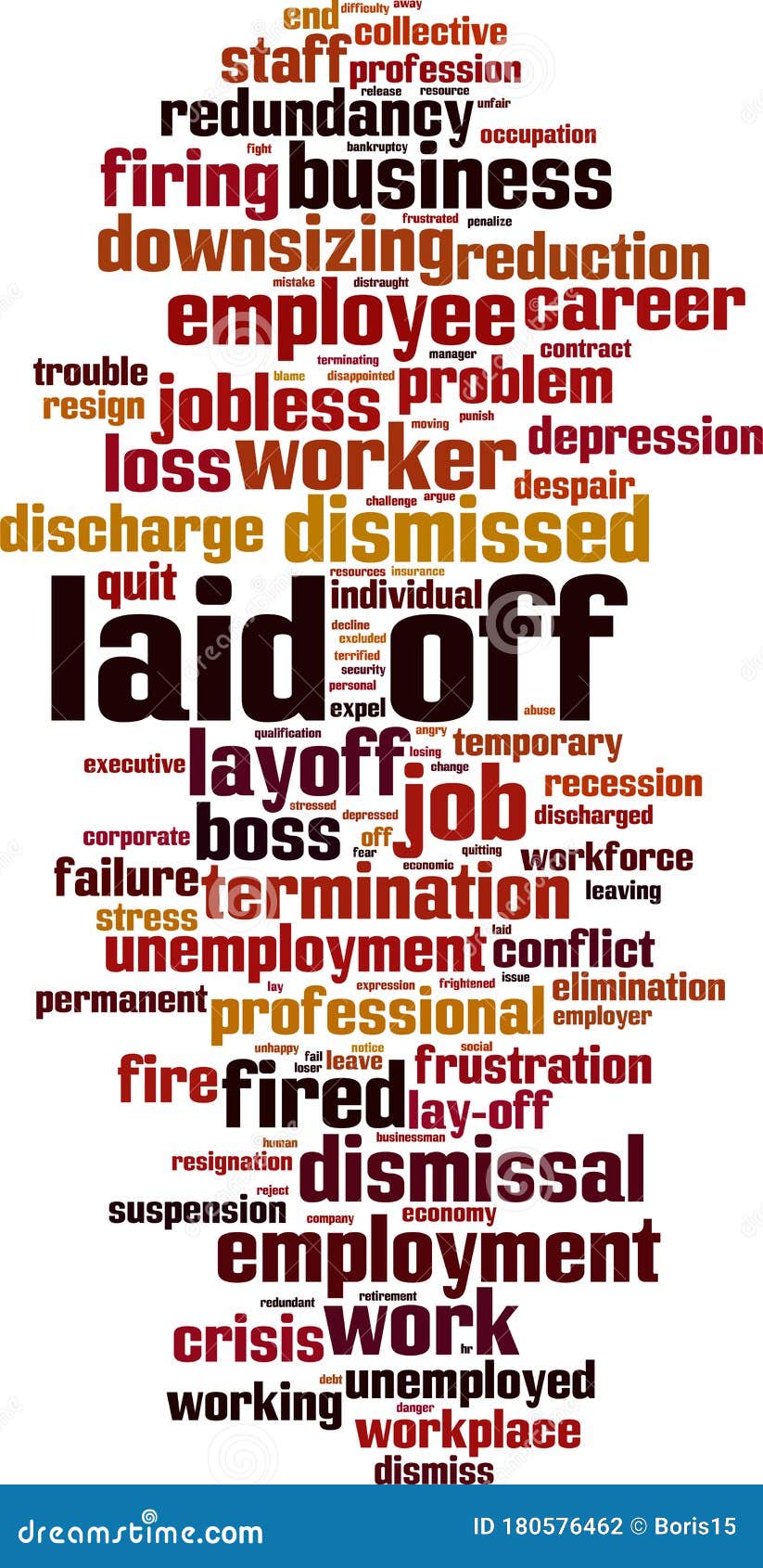 Laid-off word cloud stock vector. Illustration of permanent - 180576462