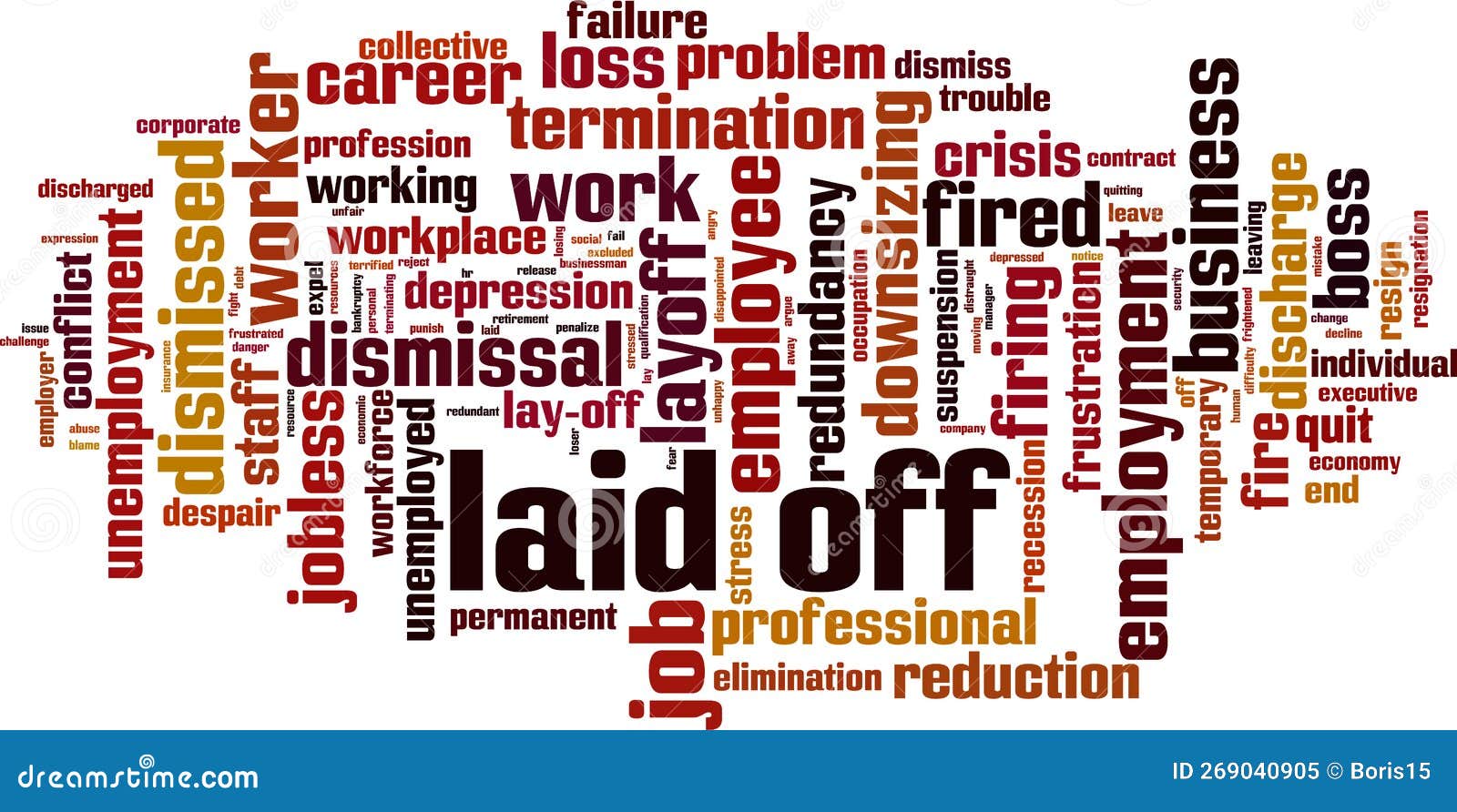 Laid-off word cloud stock vector. Illustration of permanent - 269040905