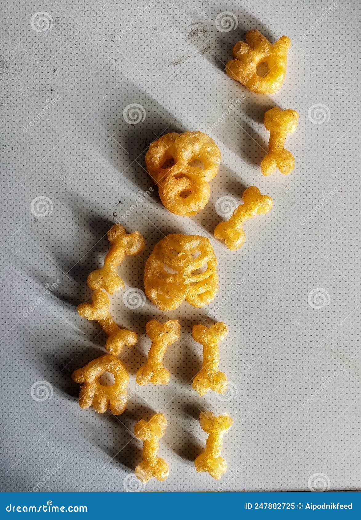 Laid Out Chips in the Form of a Skeleton Stock Image - Image of broken ...