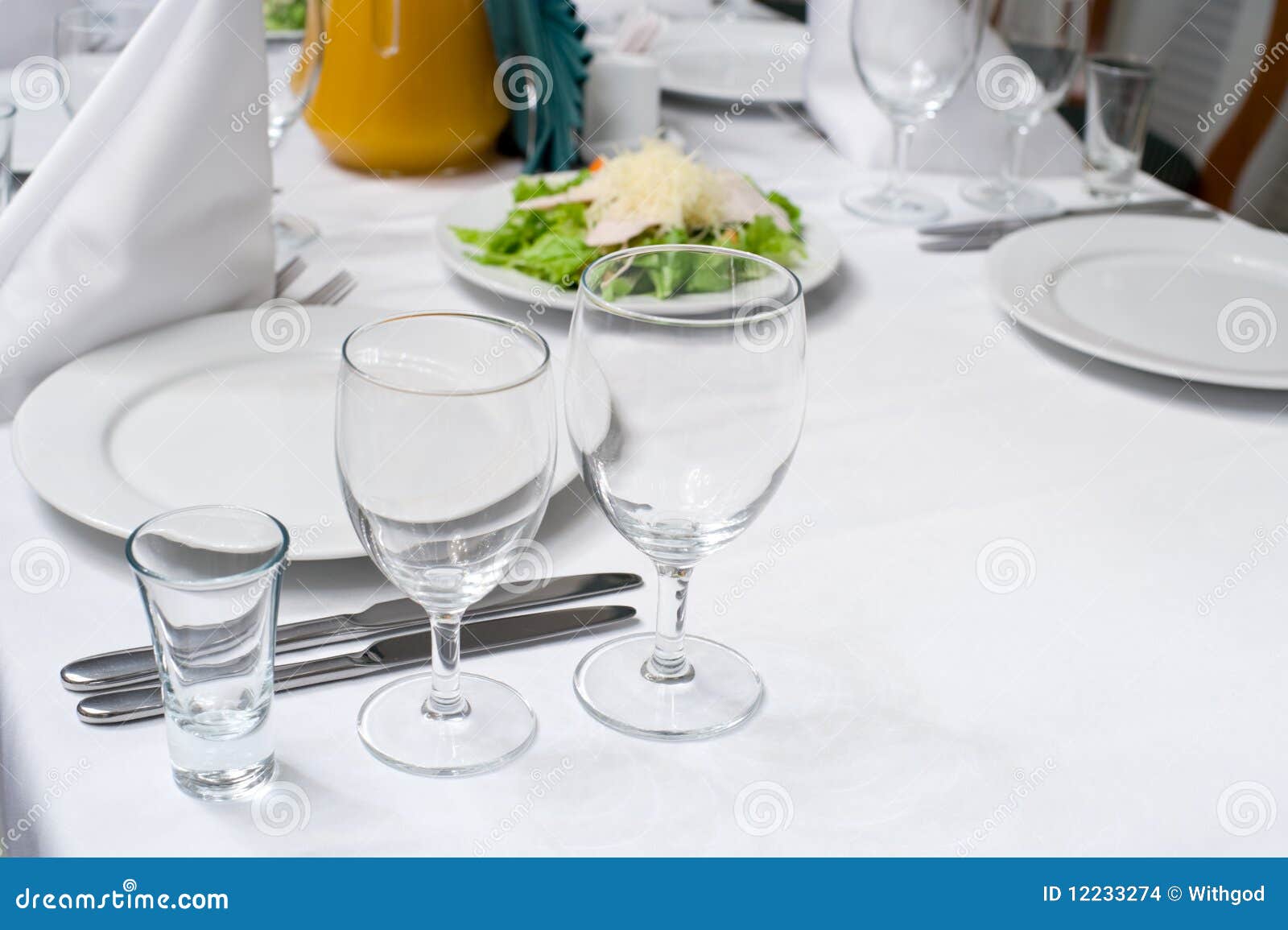 Laid table stock photo. Image of dinner, space, plate - 12233274