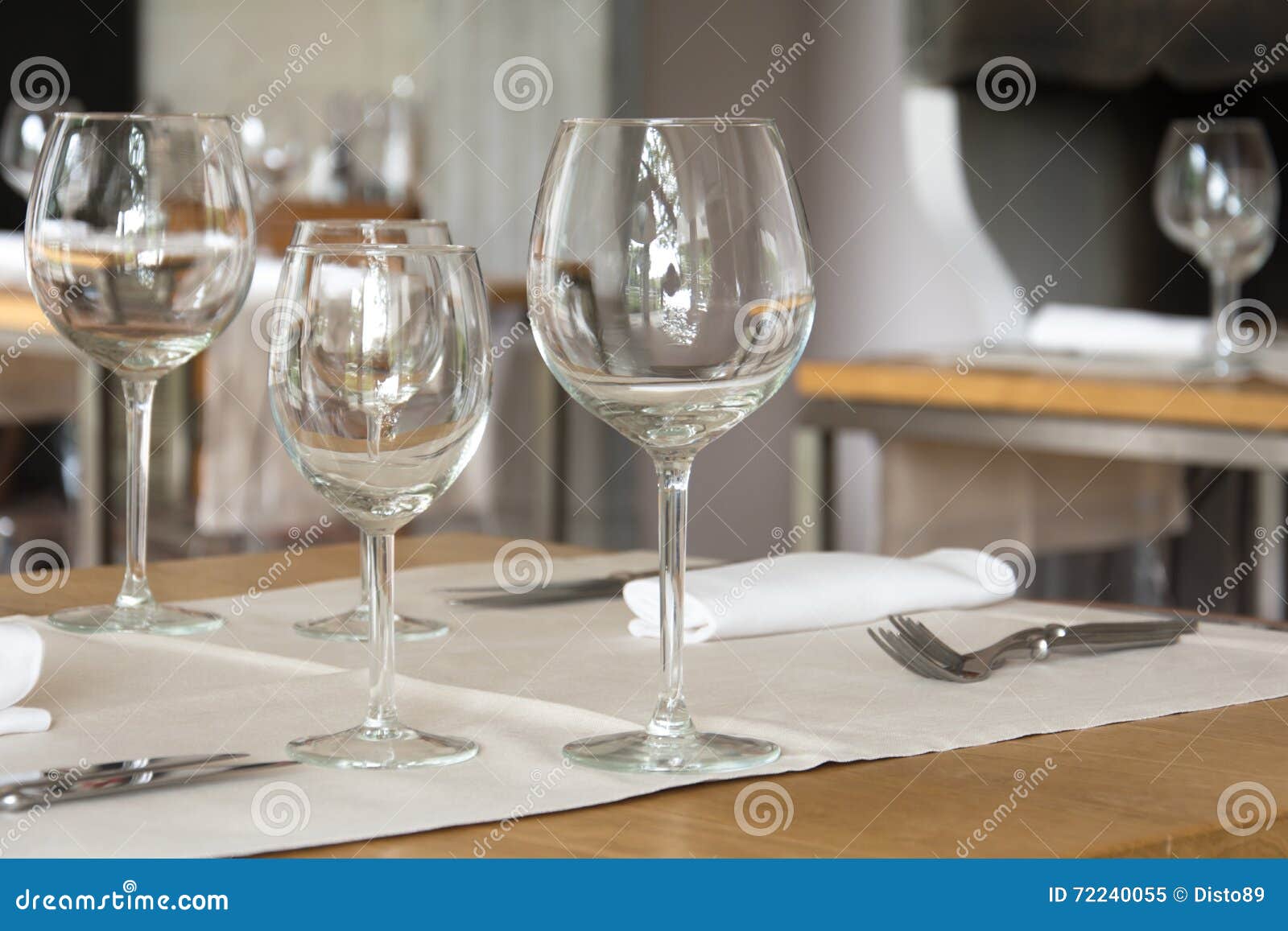 Laid table in a restaurant stock image. Image of restaurant - 72240055