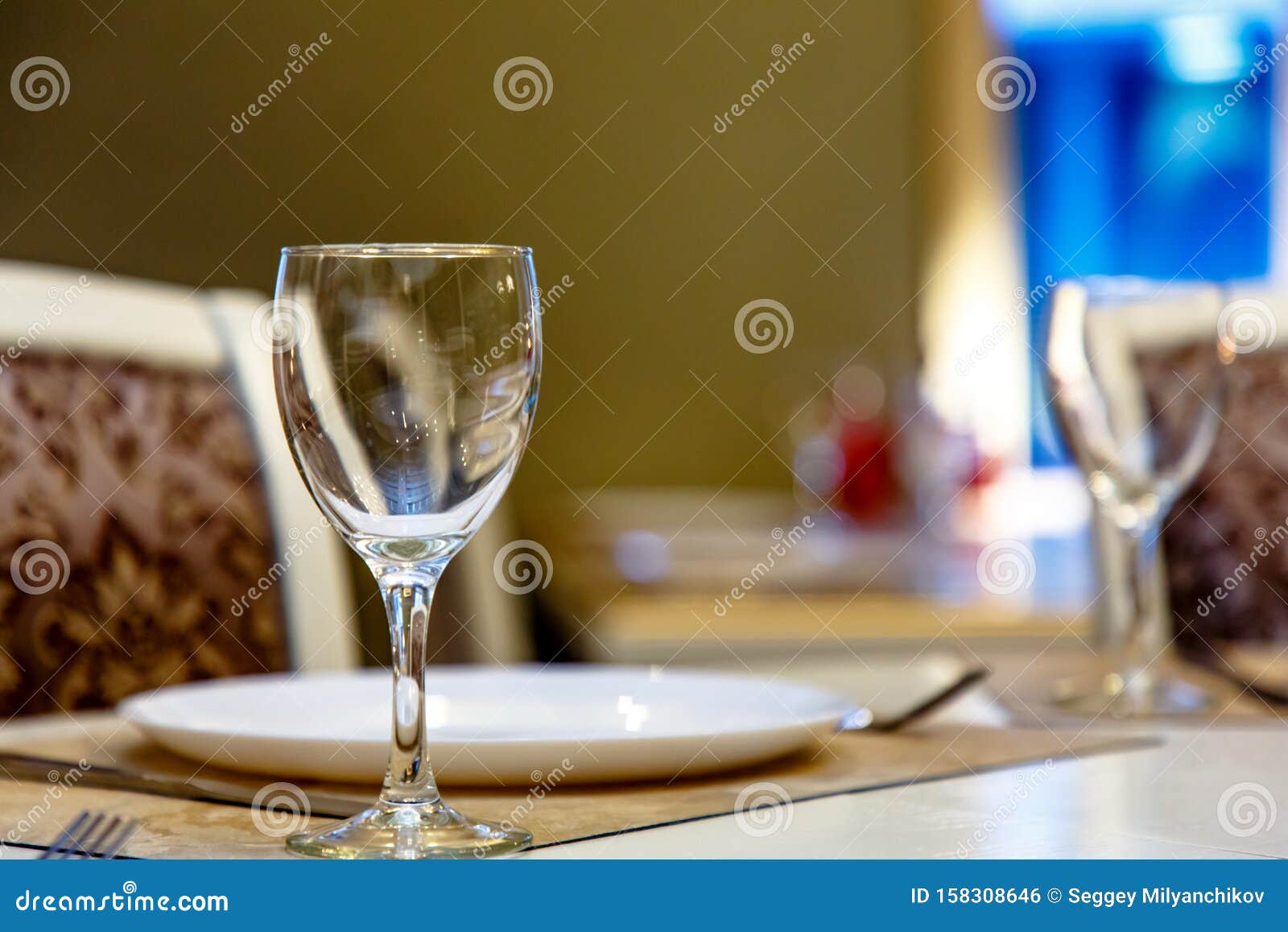 Laid Table in the Restaurant Stock Photo - Image of glass, dinner ...