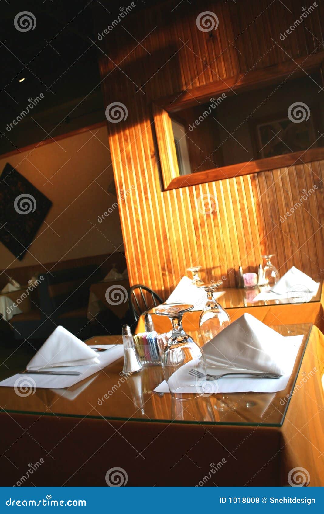 Laid tables in restaurant stock photo. Image of glasses - 1018008