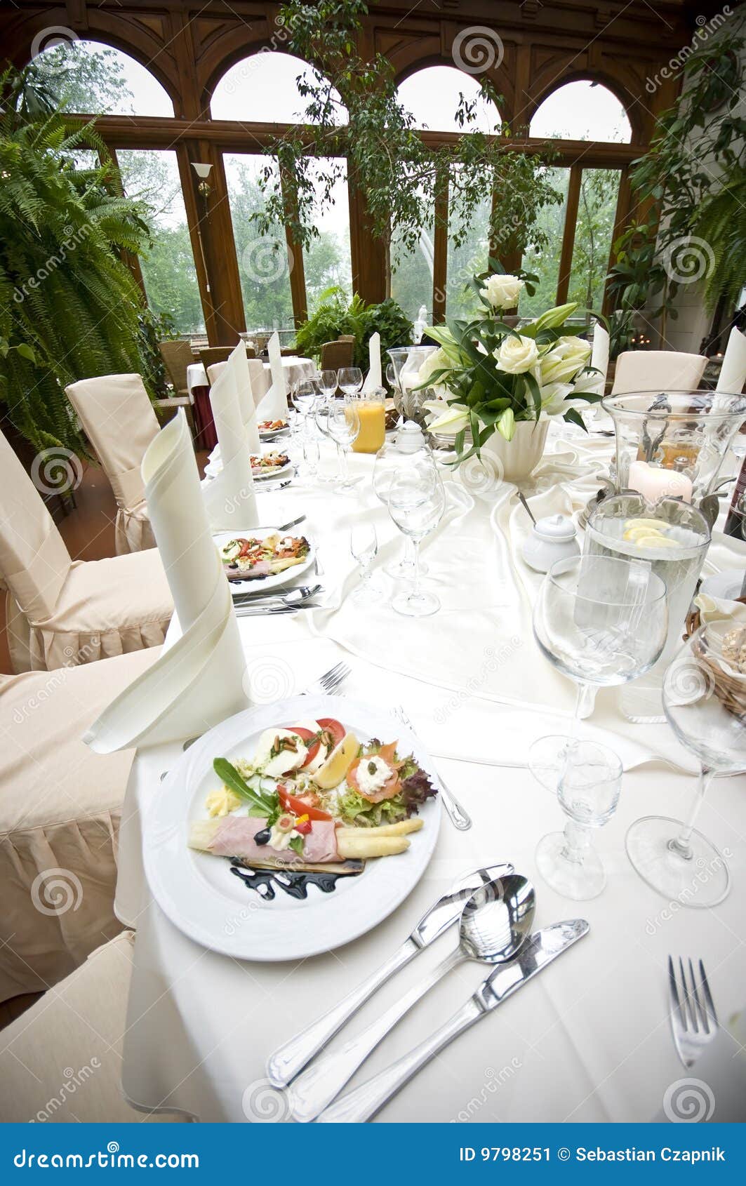 Laid Wedding Reception Table Stock Image - Image of floral, luxury: 9798251