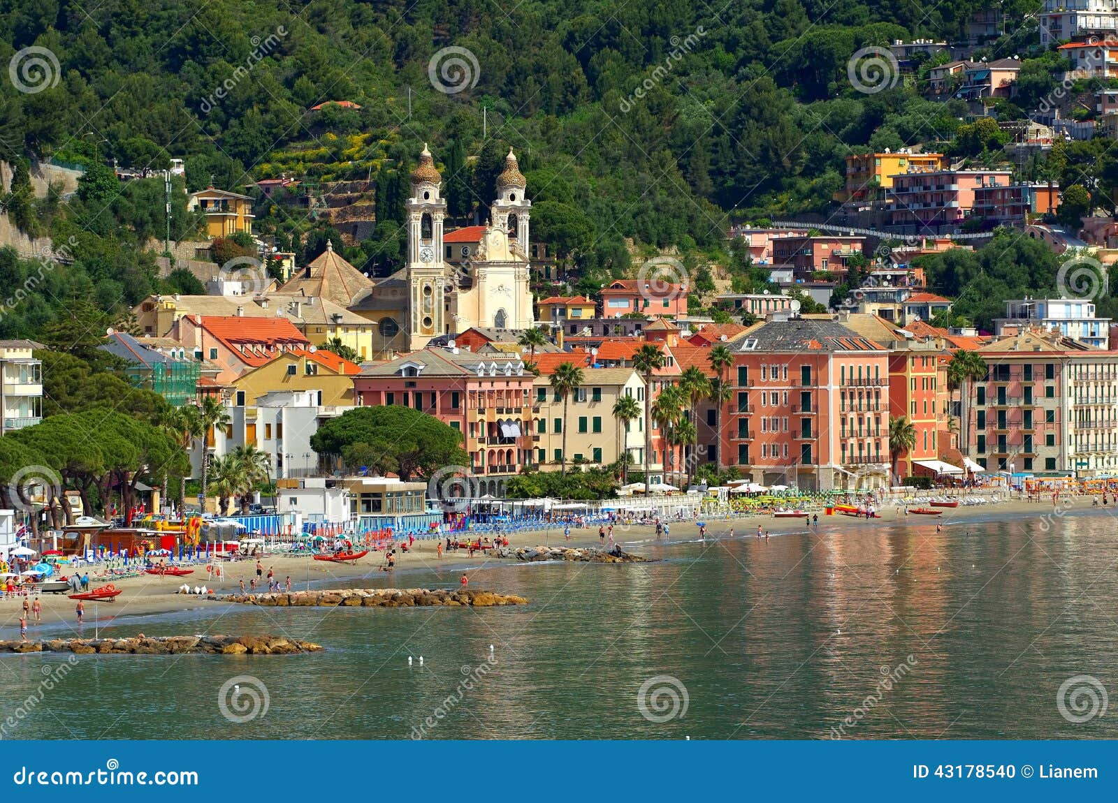 Laigueglia stock photo. Image of beach, tree, hill, laigueglia - 43178540