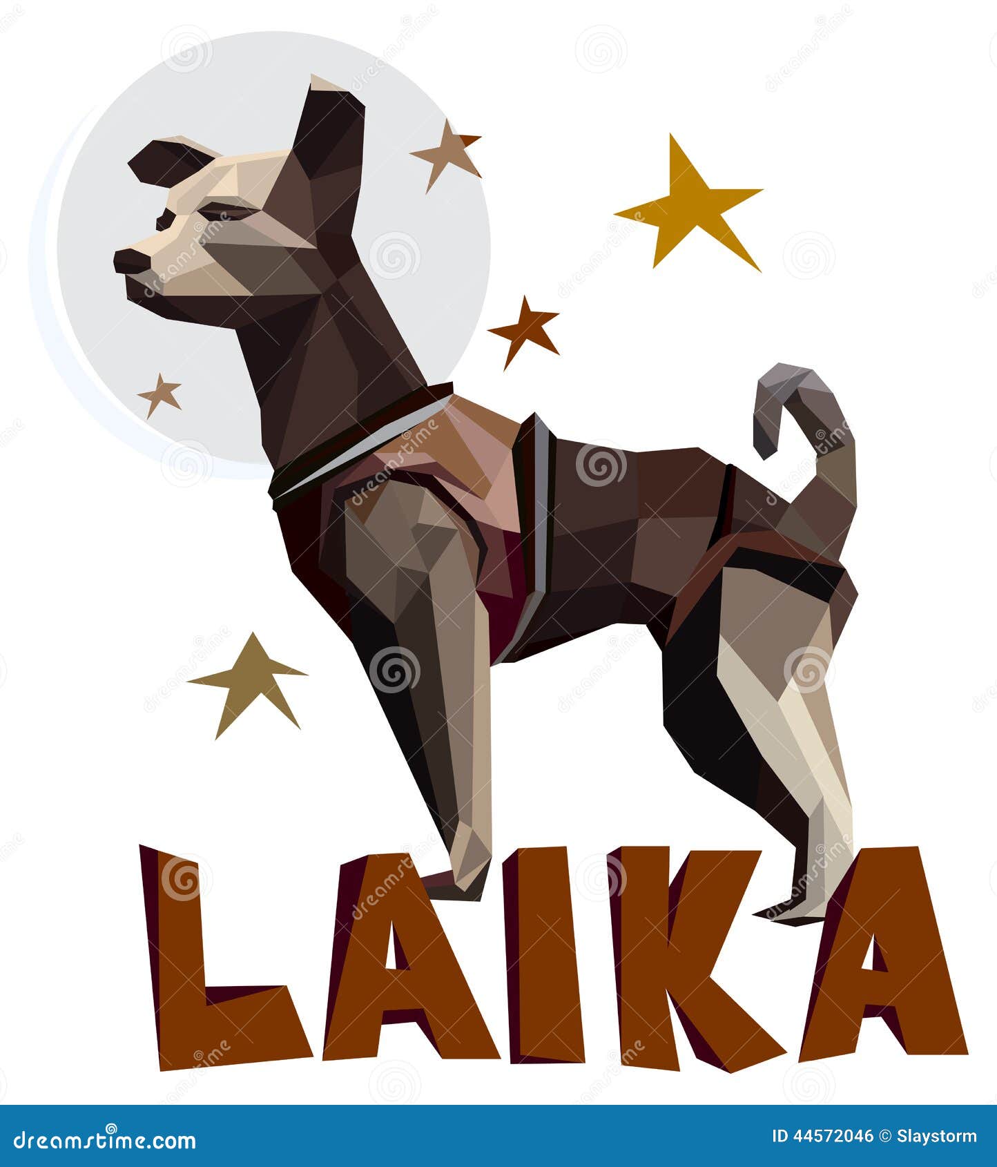 Laika Dog stock illustration. Illustration of hero, brown - 44572046